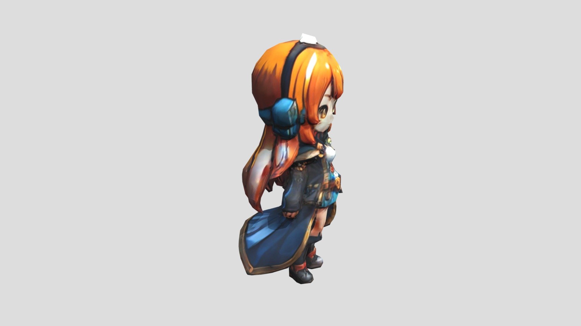 A sticker featuring a chibi-style portrait of a - Download Free 3D ...