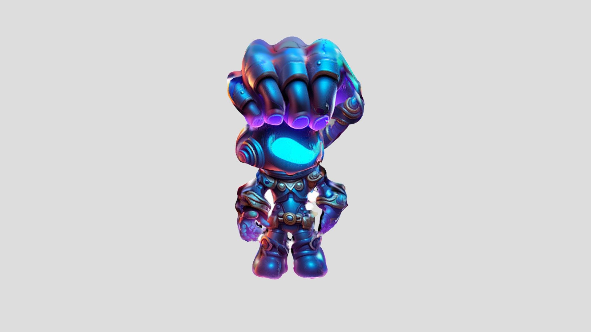 Cute anime character with a fist A small anim - Download Free 3D model ...