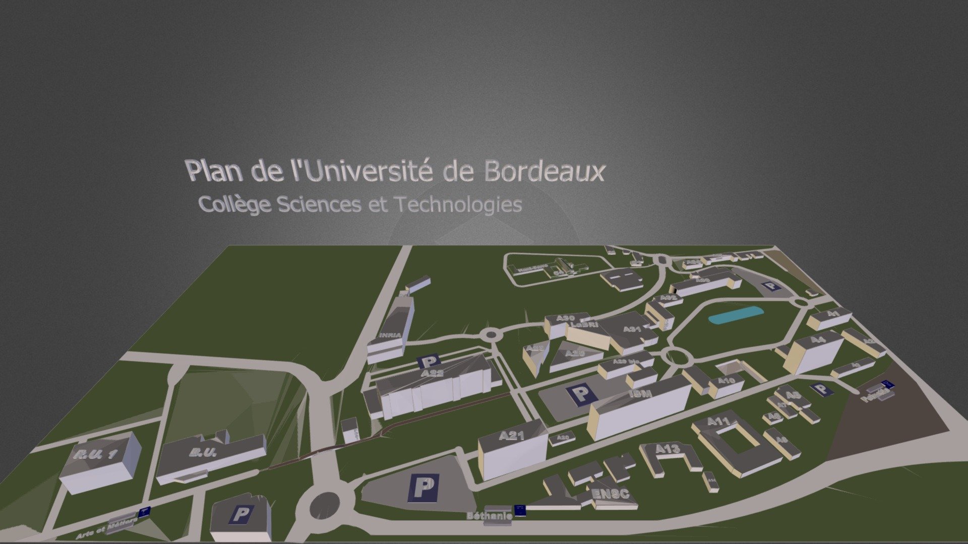 Plan 3D - Université de Bordeaux - 3D model by Jack (@hackjack ...