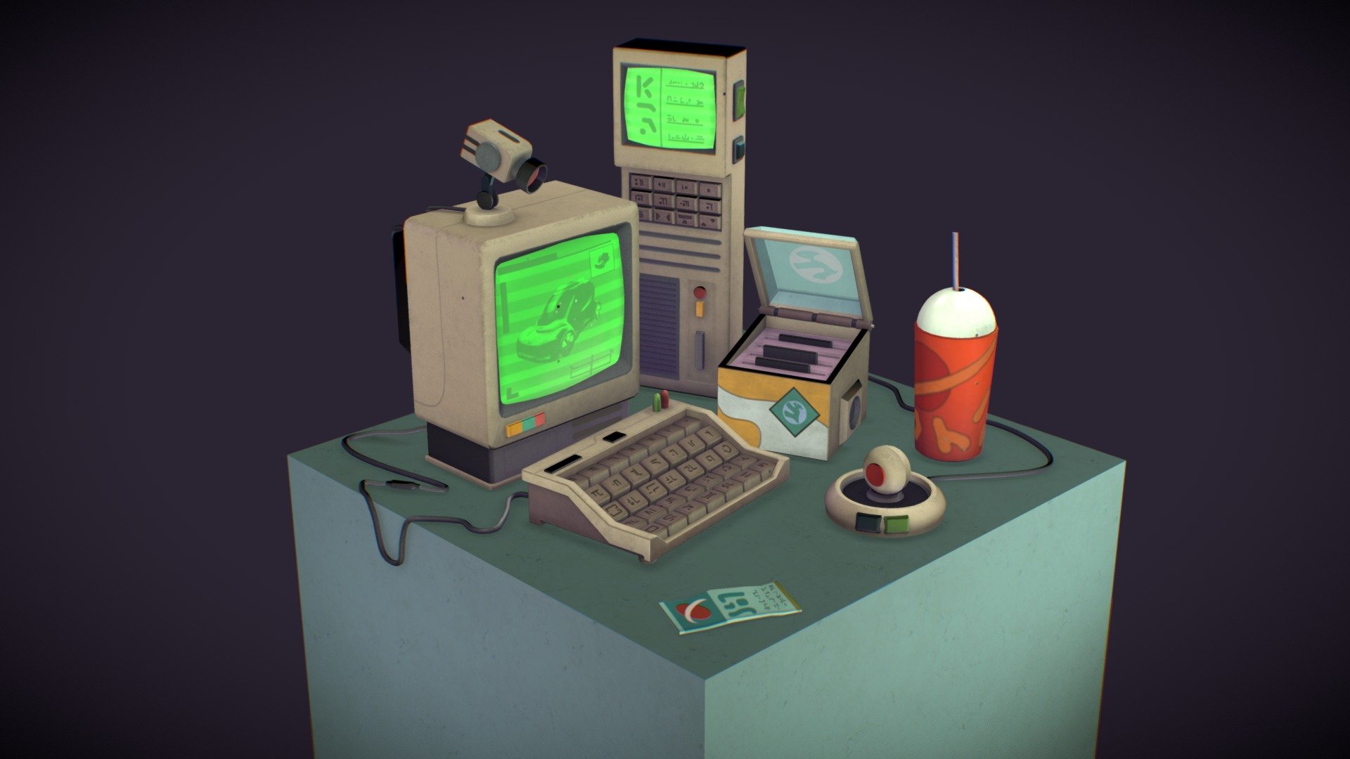 Computer Scene - 3D model by Ryan Kiesselbach (@ryankiesselbach ...
