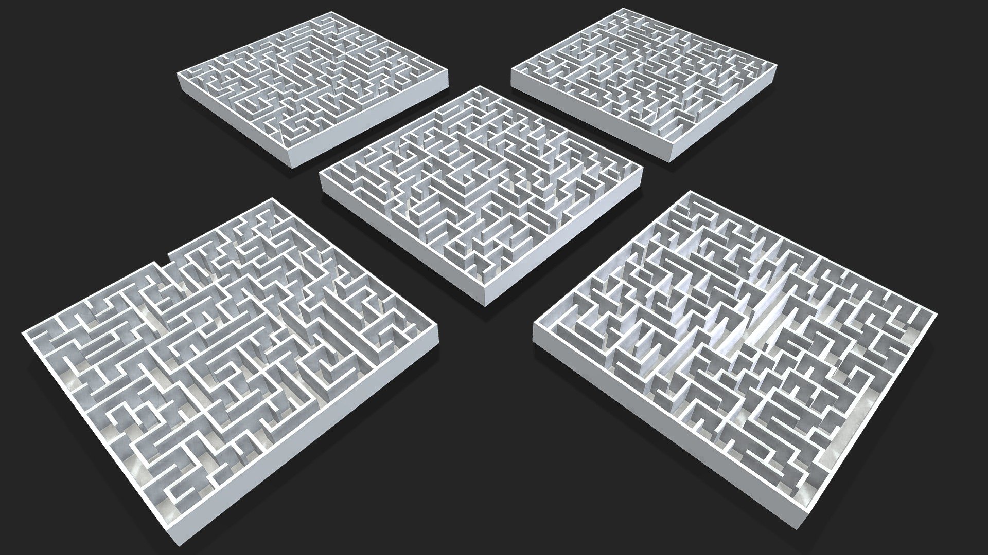 5 Square Mazes Set 1 - 3D model by S4Vvy [9176d77] - Sketchfab