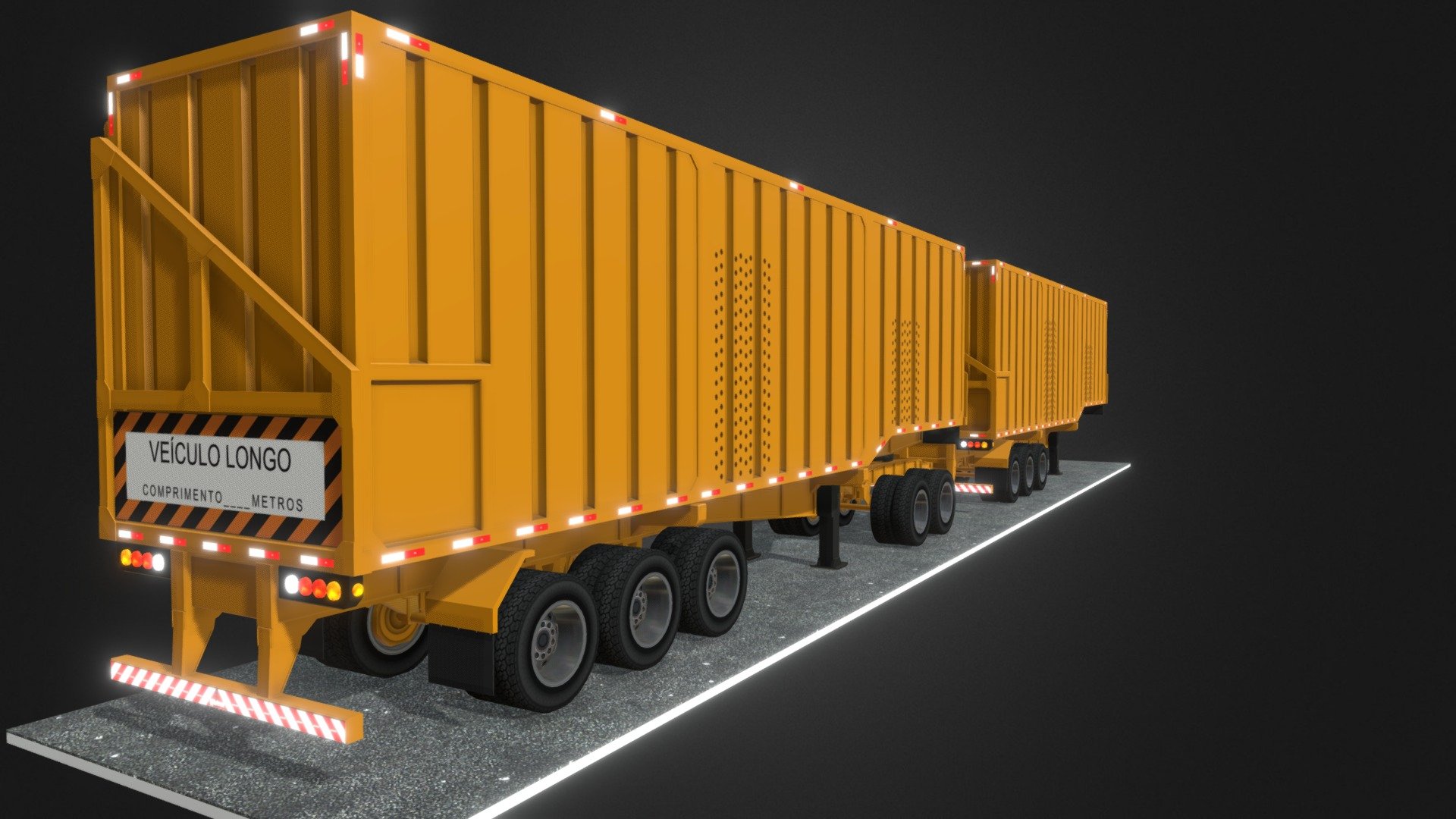 Super Rodotrem Canavieiro - 3D Modelo - 91 ton - 3D model by dalcezar [9183e24] - Sketchfab
