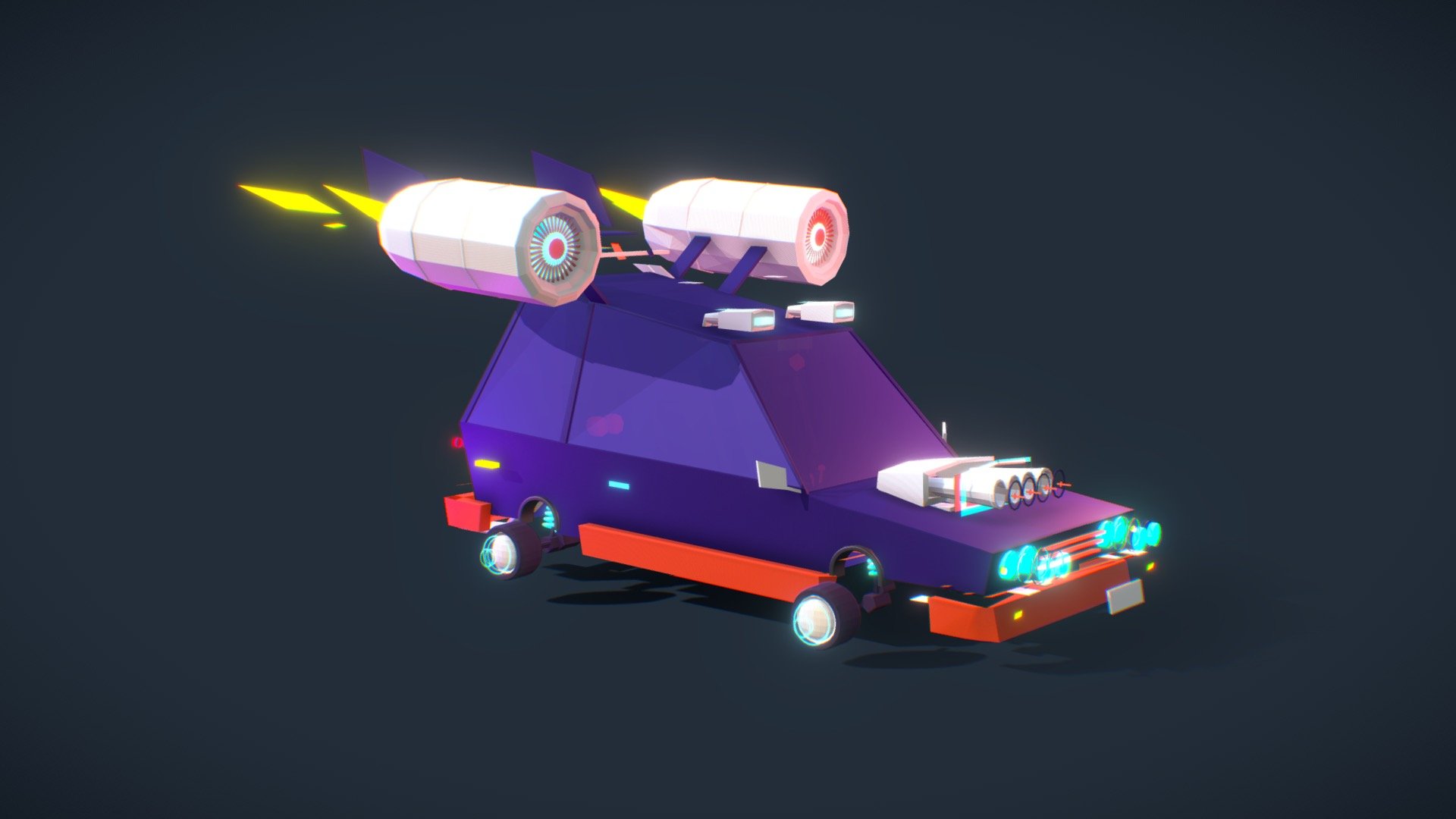 Cartoon Low Poly Space Car - 3D model by antonmoek [9188e72] - Sketchfab