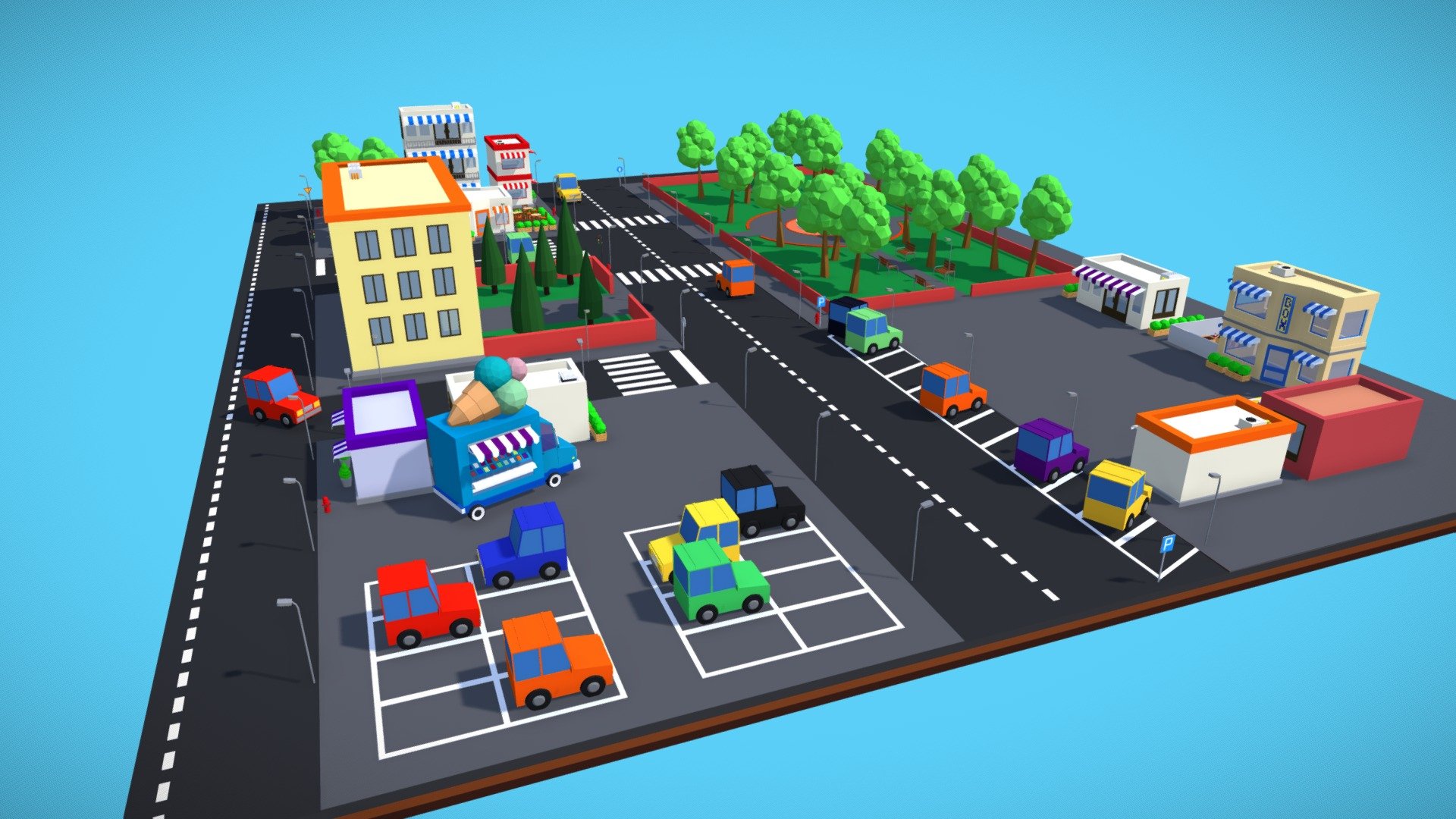 City Low Poly - 3D model by pasottomonica [918aba2] - Sketchfab