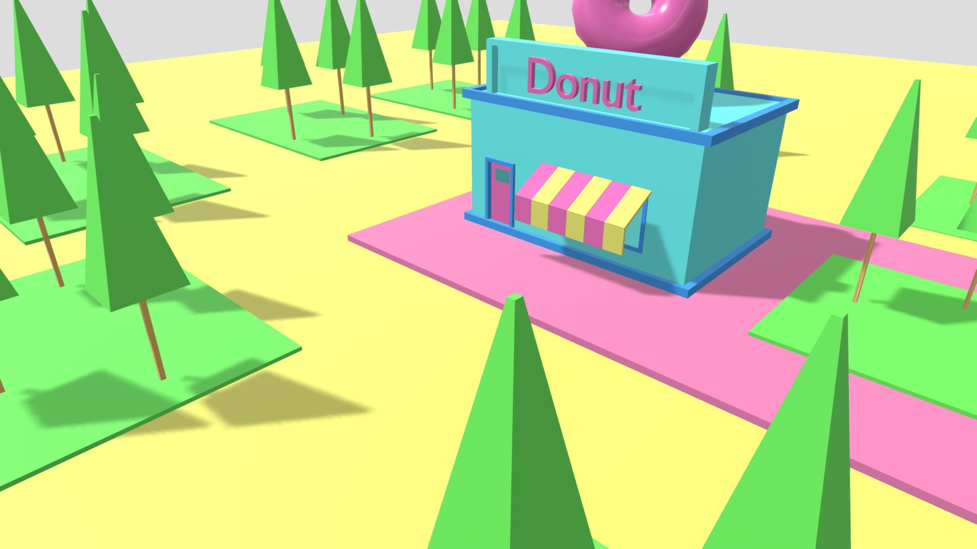 Low poly Donut Shop - Download Free 3D model by issamsalem [918b65a ...