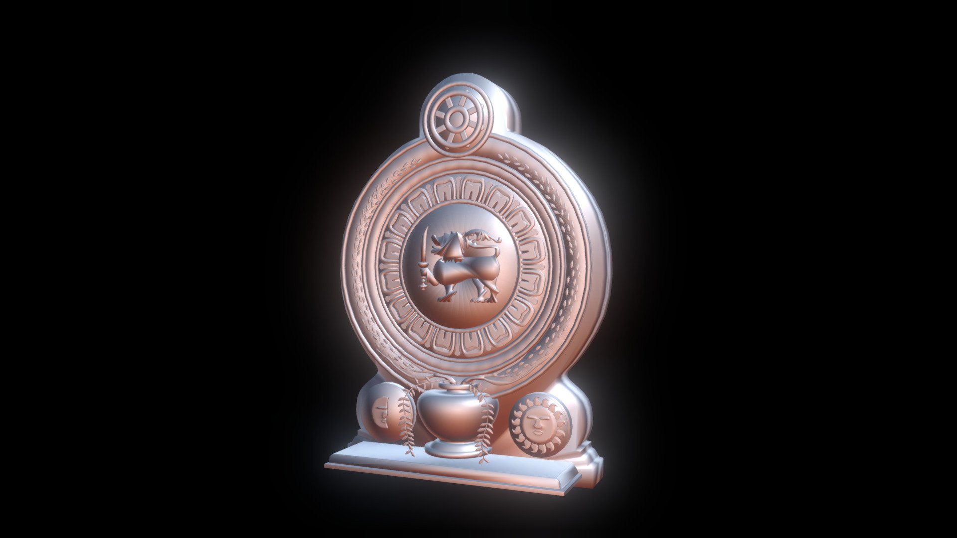 National Emblem of Sri Lanka 3D Model - Download Free 3D model by ...