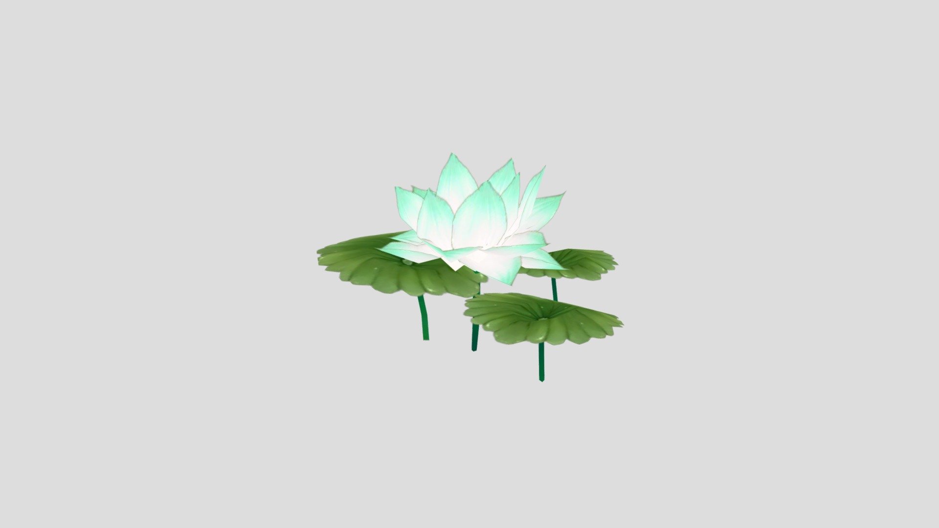 Lowpoly Lotus flowers and leaves - Download Free 3D model by ...