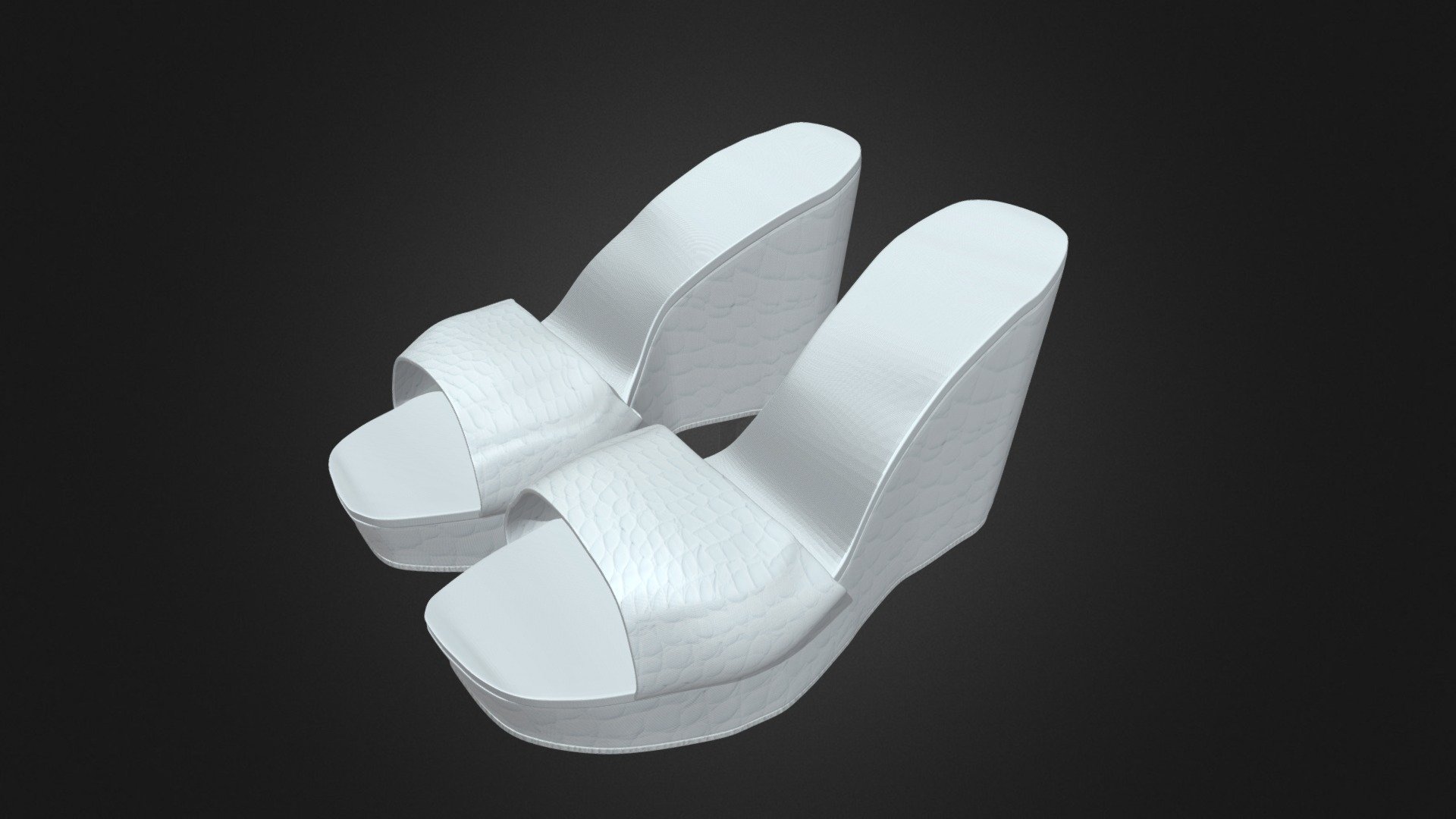 White leather wedge slipper - 3D model by ChristinaJane [91920cf ...