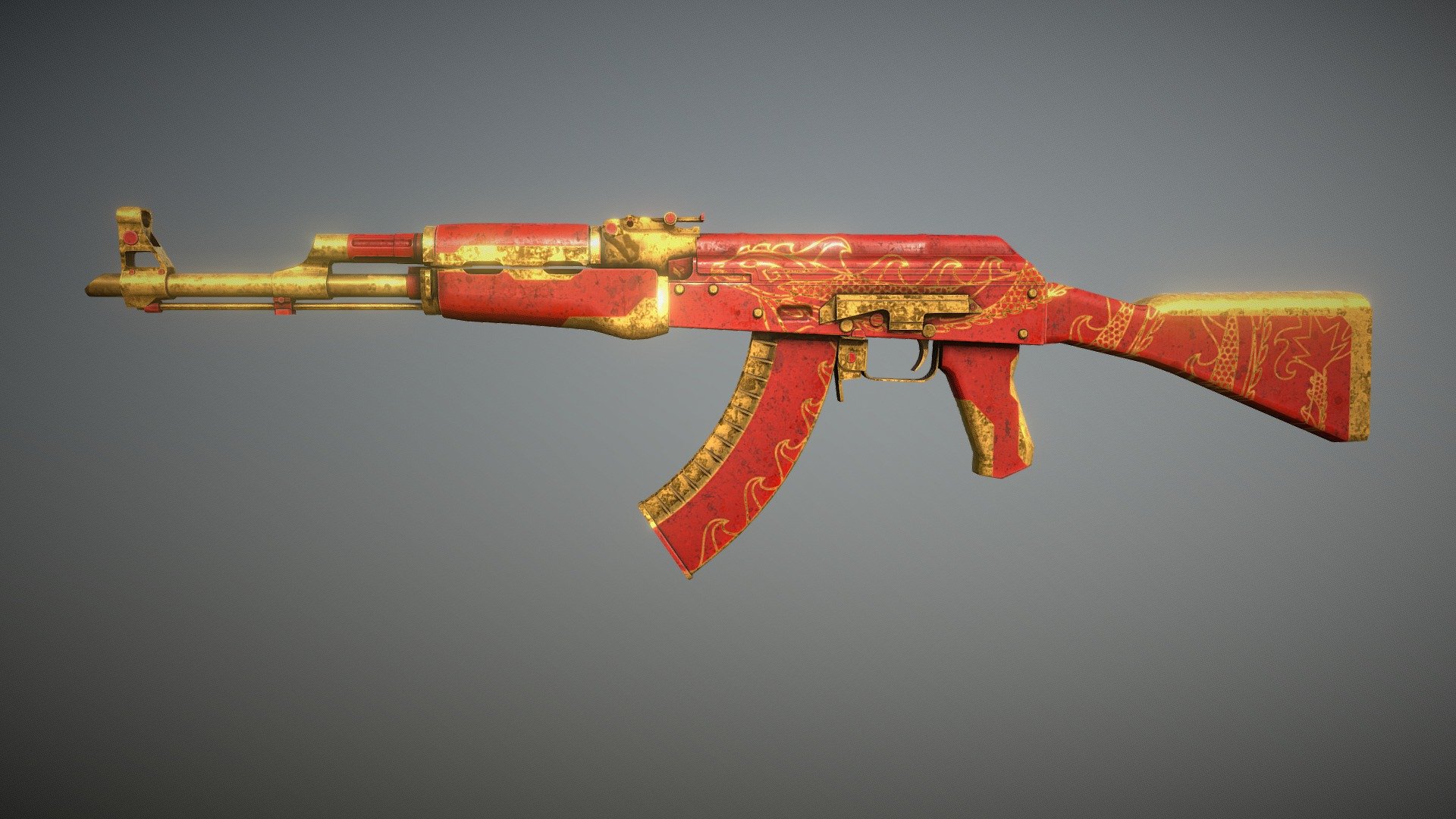 AK 47 | Kitetsu Dragon - 3D model by dwayne_ [919afc8] - Sketchfab