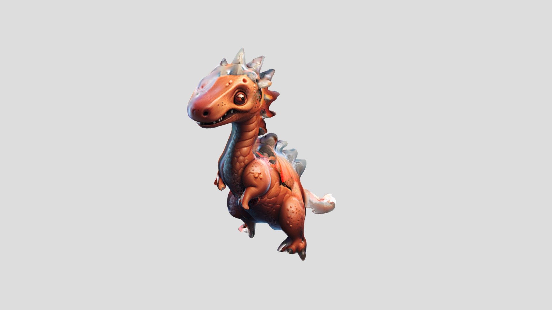 Cute Red Dinosaur A small, red dinosaur with - Download Free 3D model ...