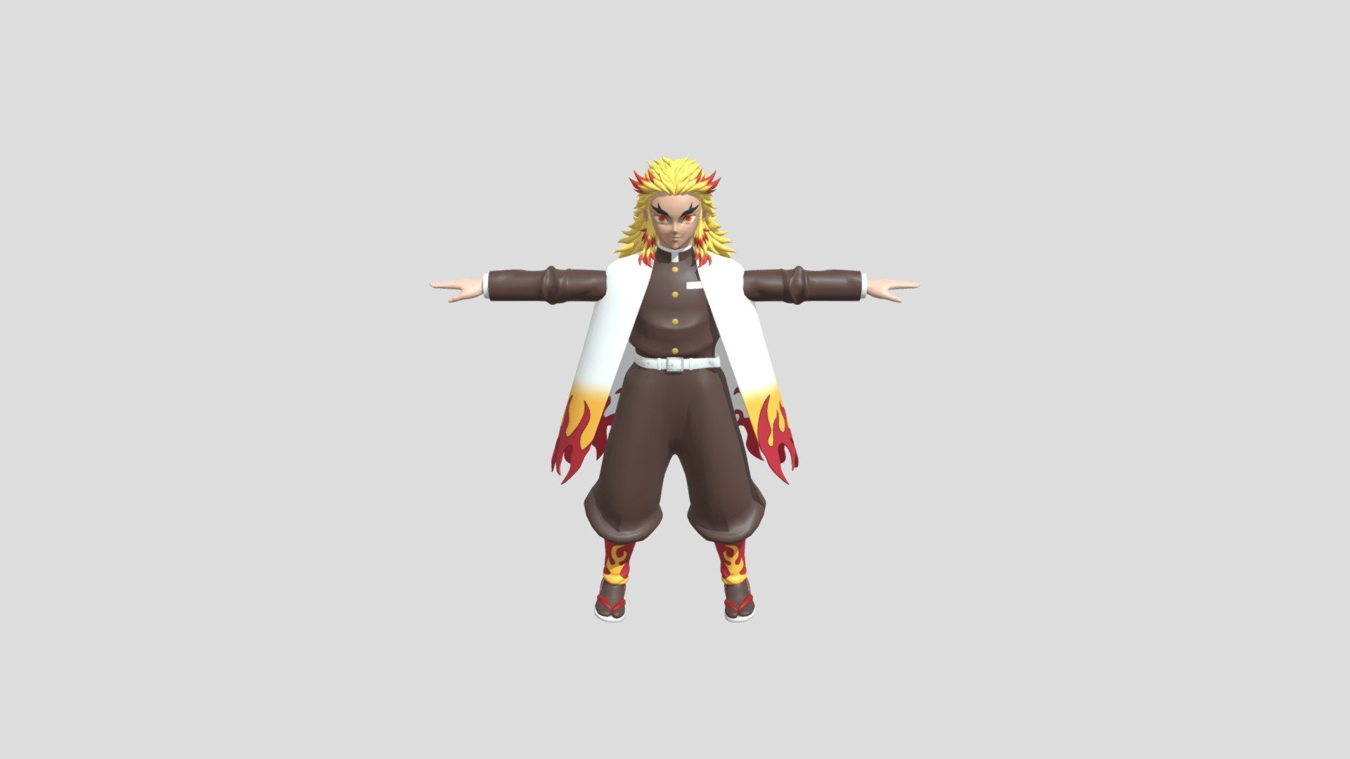 Rengoku From Demon Slayer - Fully Rigged - Download Free 3D model by ...