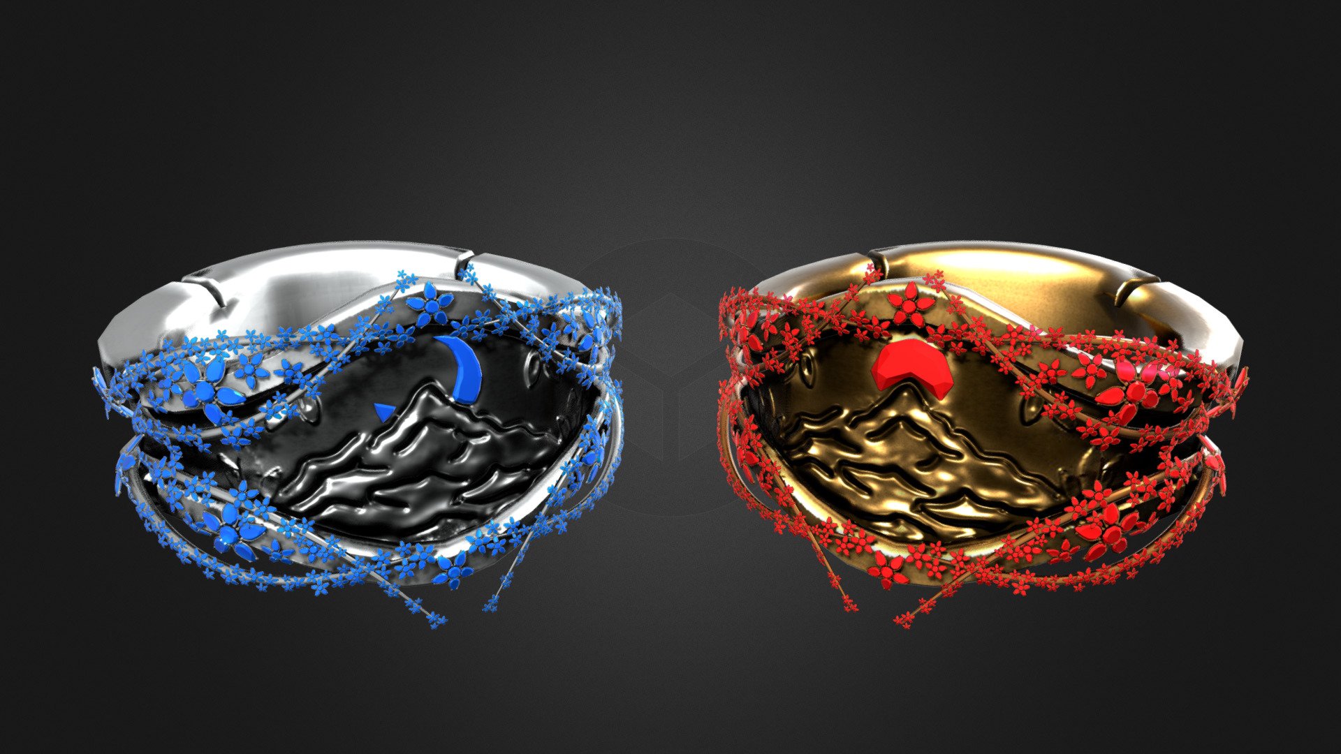 Sun And Moon Rings - Download Free 3D model by Matt LeMoine (@Matt ...