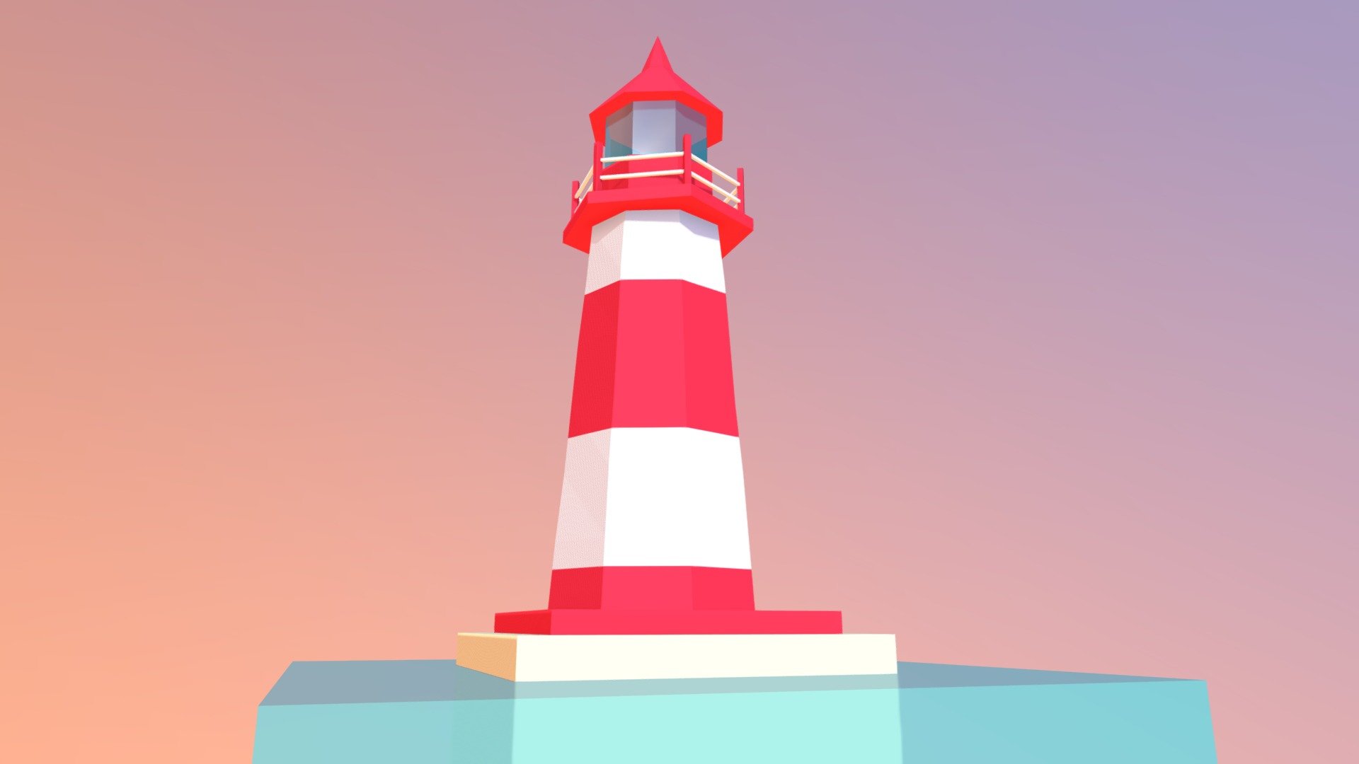 Lighthouse Minimal Low Poly Style - Buy Royalty Free 3D model by ...