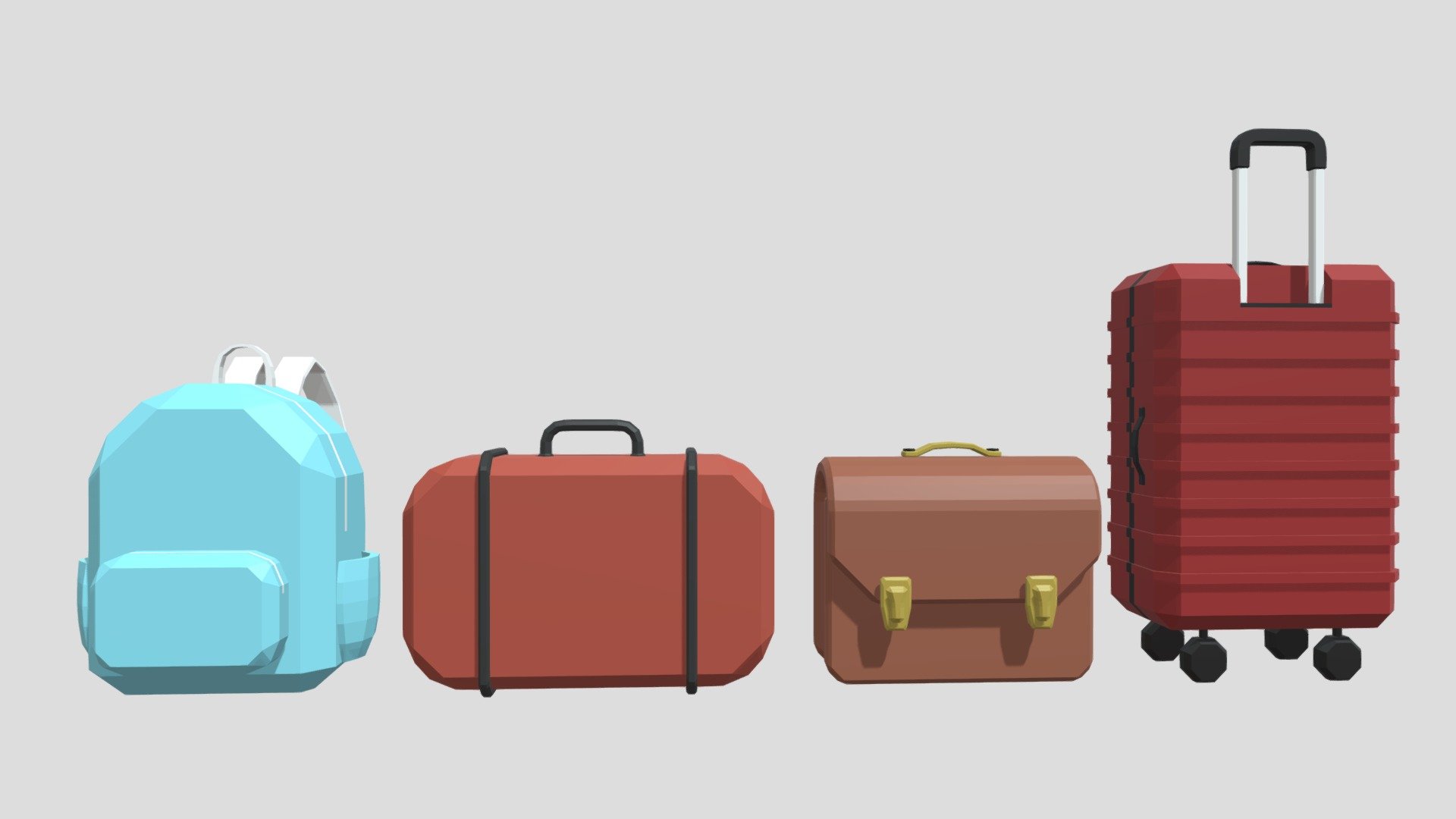 Cartoon Lowpoly Bag Collection - Buy Royalty Free 3D model by Philip ...