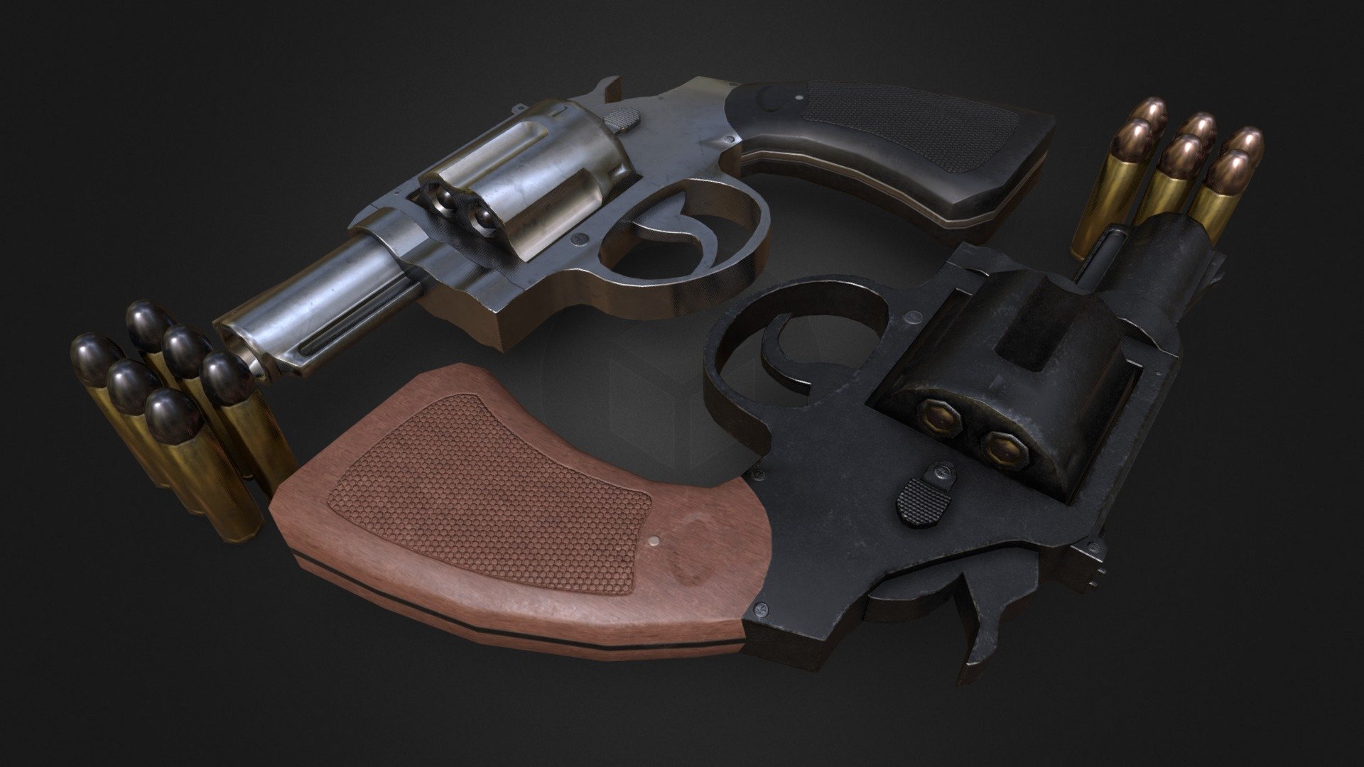 Snubnose Revolver 3D Model for Game - Buy Royalty Free 3D model by ...