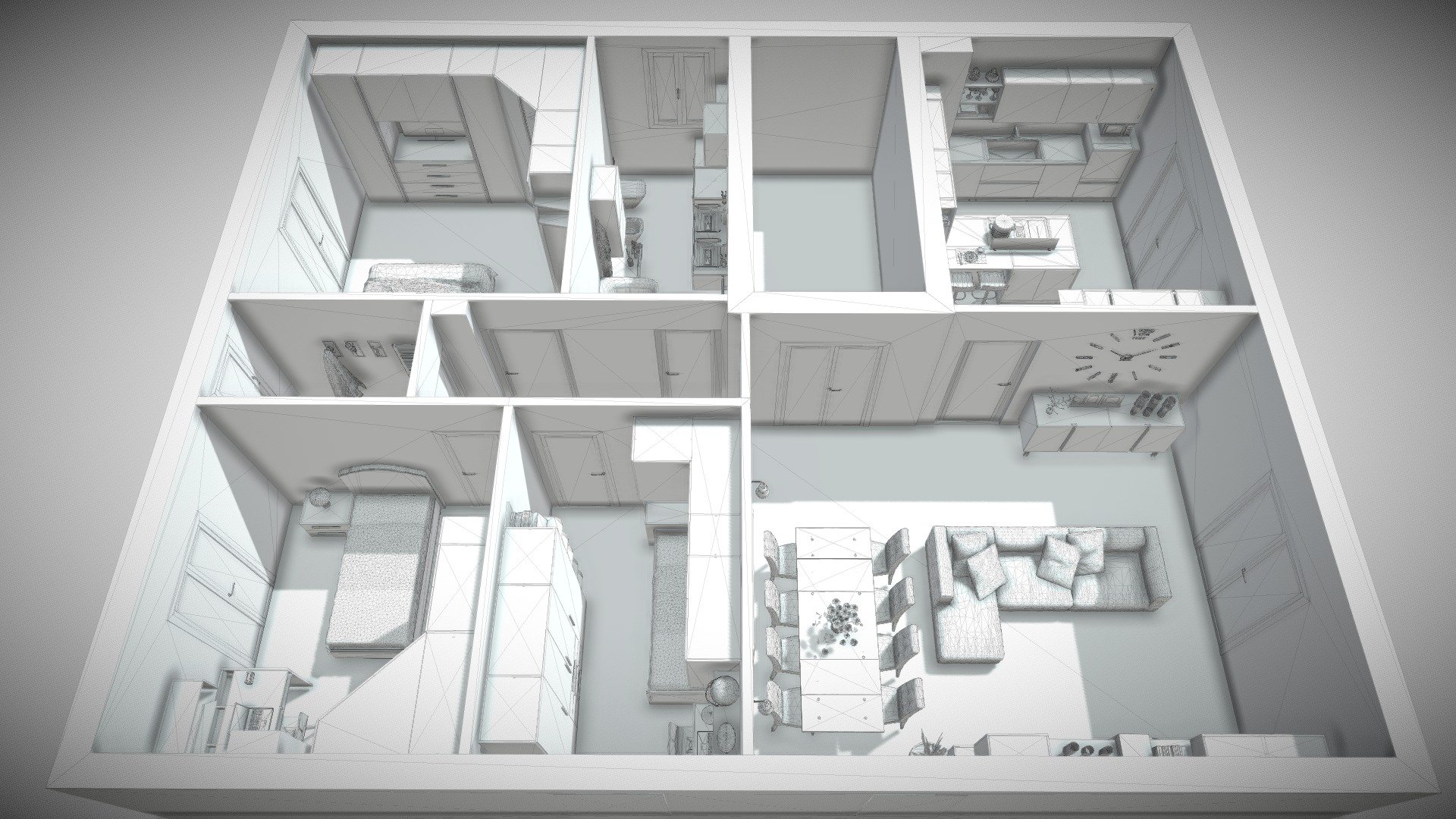 Wireframe - Furnishing proposal for Real Estate - Download Free 3D ...