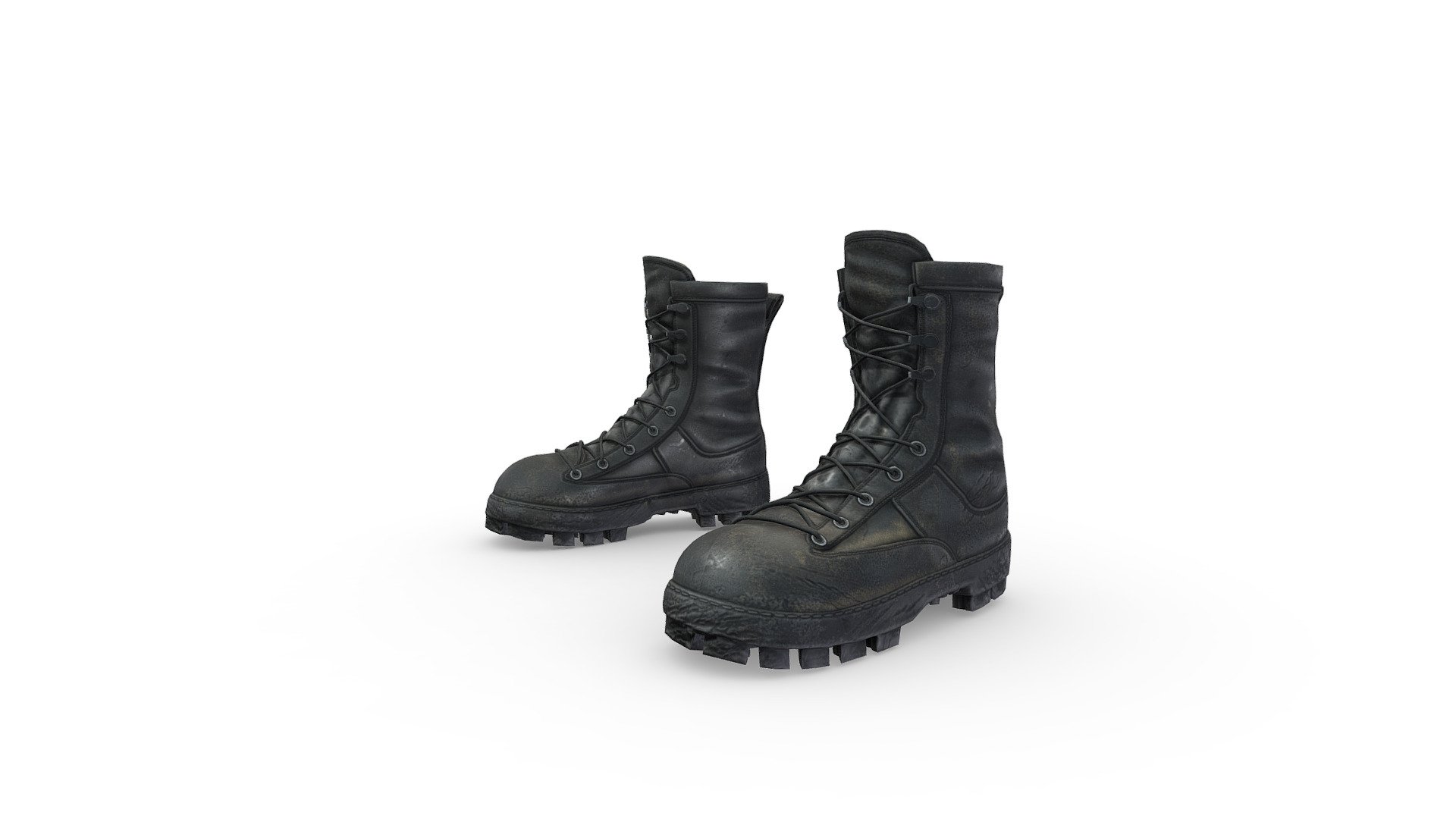 Black Lace Up Combat Boots - Buy Royalty Free 3D model by 3dia [91c5575 ...