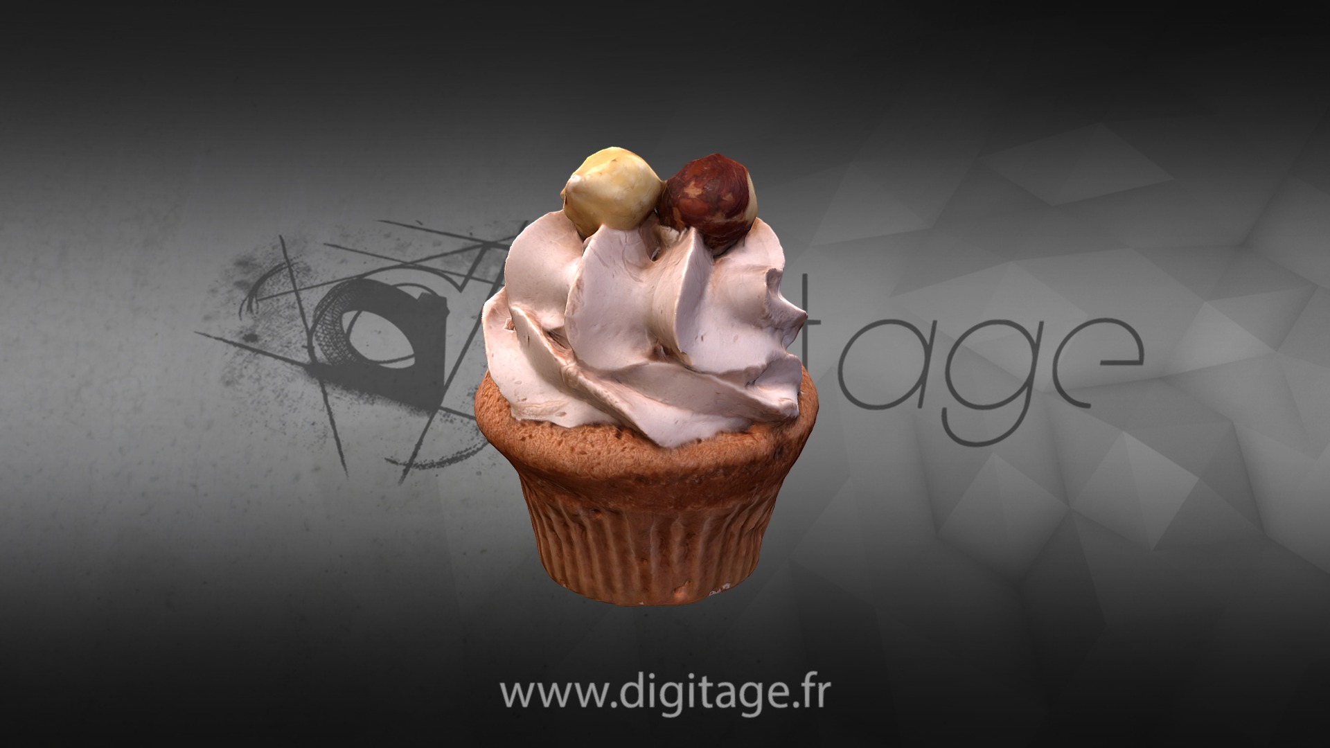 #3DST6 Cupcake Noisettes - 3D model by Digitage [91c6231] - Sketchfab