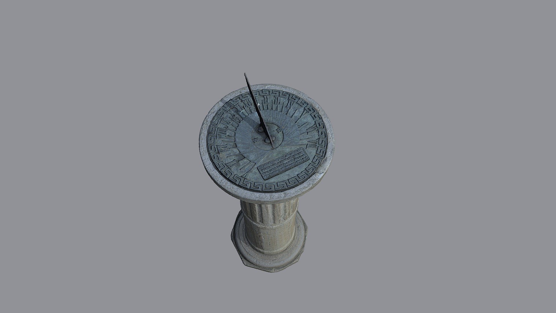 Antique & rusted bronze and Stone garden sundial - Buy Royalty Free 3D ...