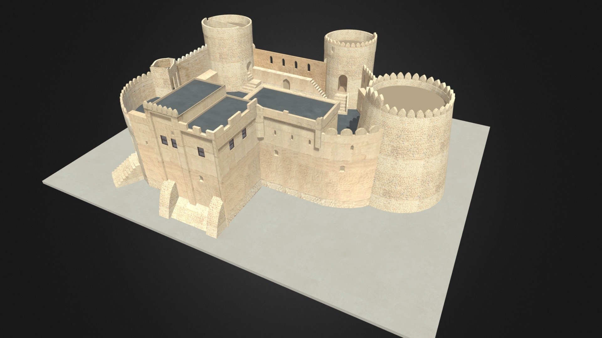 Fujairah Fort UAE - 3D model by nuralam018 [91cfc9a] - Sketchfab