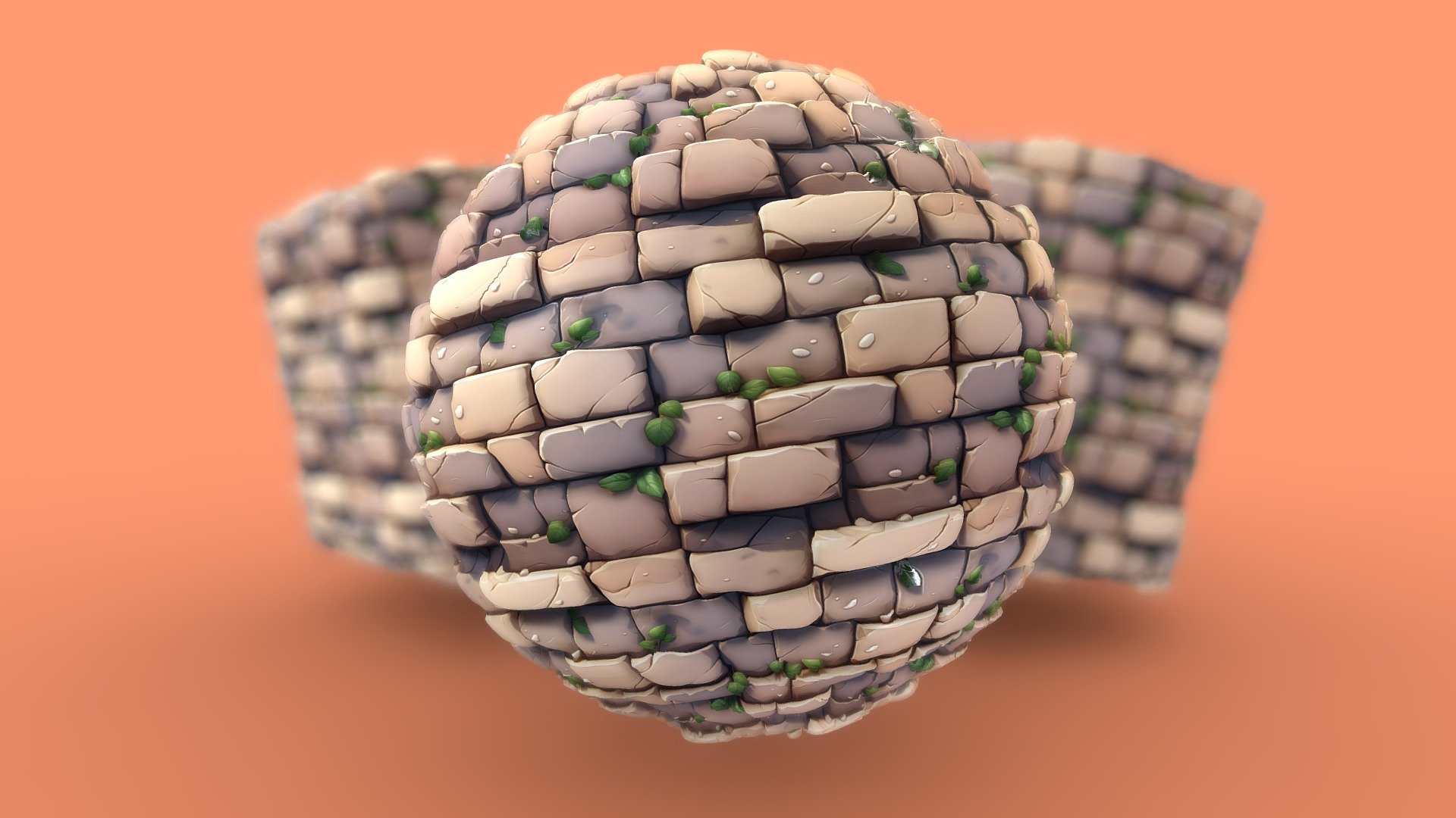 Stylized PBR Texture / Material Brick Wall - Buy Royalty Free 3D model ...