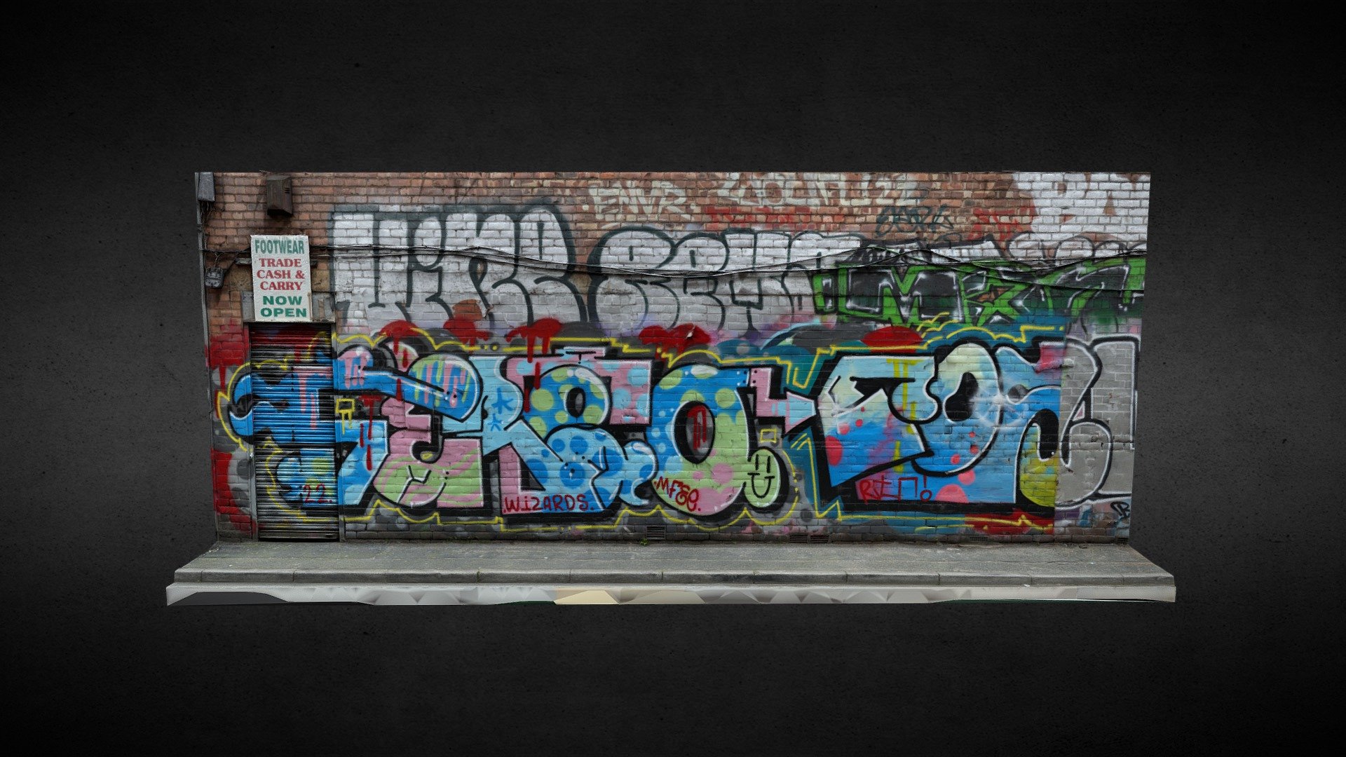 Manchester Graffiti Wall 8 - Download Free 3D model by Christians - The ...
