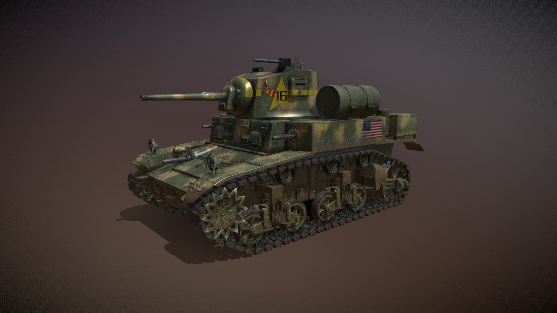 M3A1 Light Tank Stuart - Tiger - Buy Royalty Free 3D model by Panaristi ...