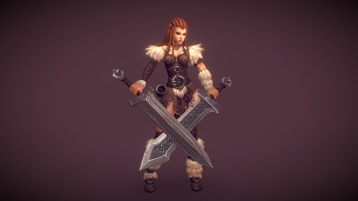 Female Barbarian Diablo 3 3d Model