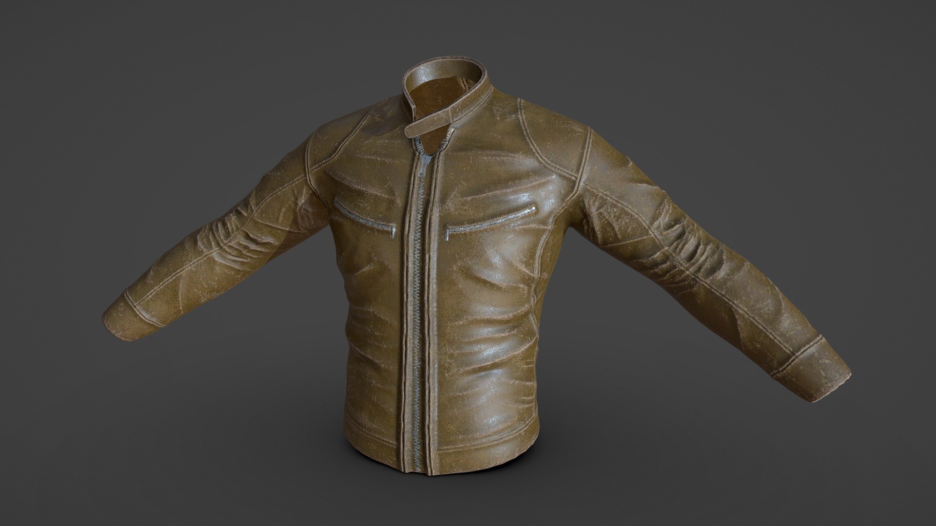Worn Leather Jacket - 3D model by AsiaEmory [91edfb8] - Sketchfab