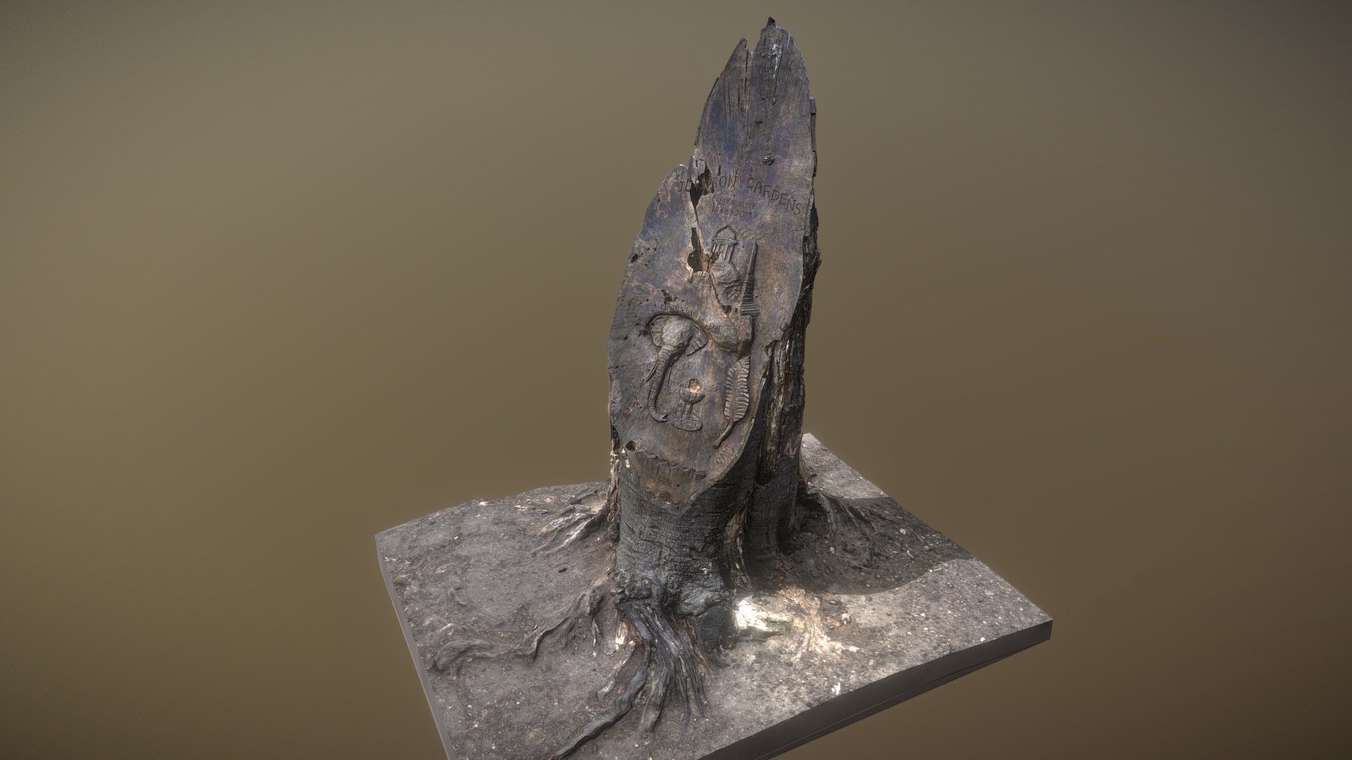 Jephson Gardens Copper Beech Carving - Buy Royalty Free 3D model by ...