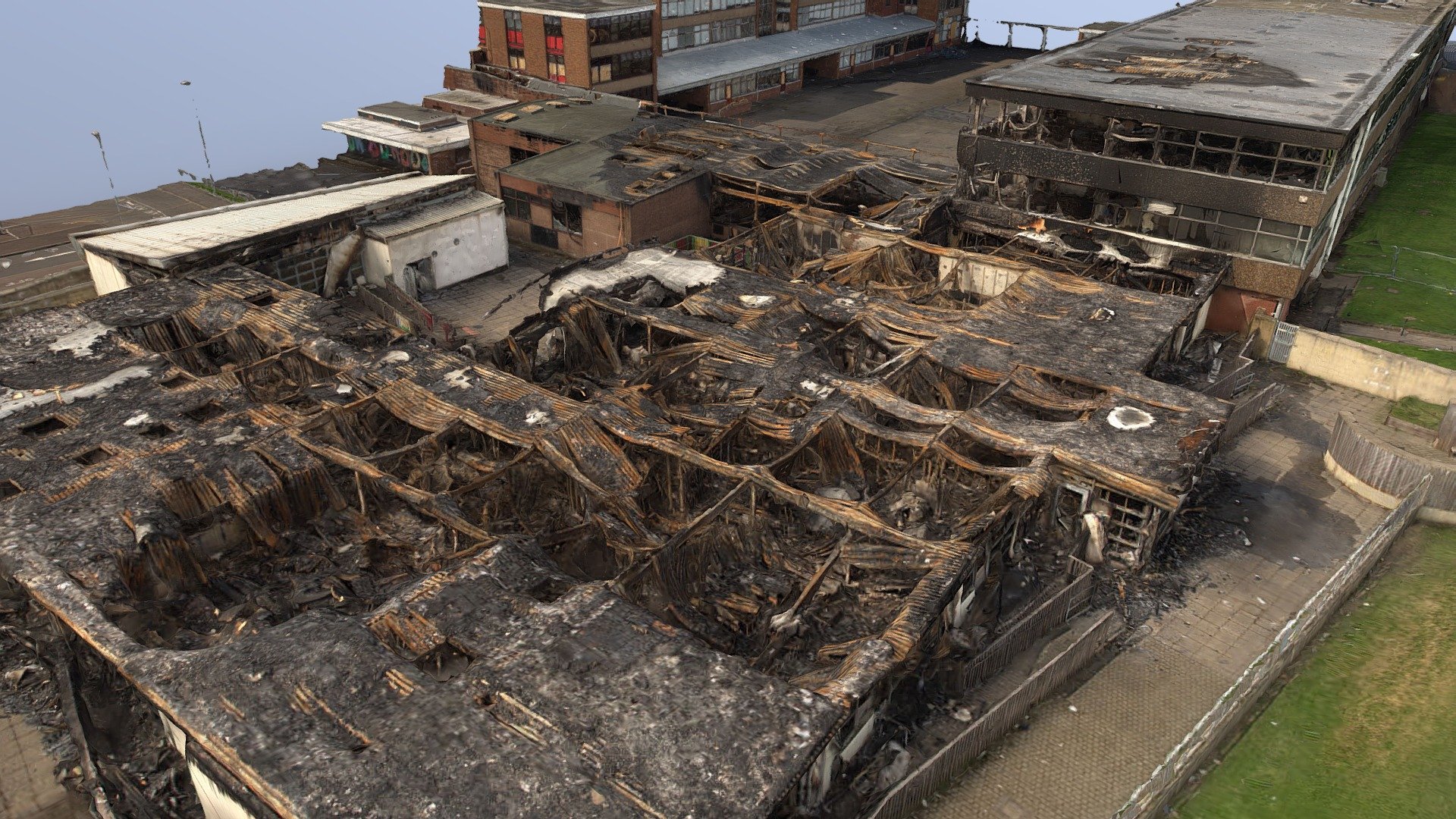 School fire 3d model - 3D model by Drone Media Scotland ...