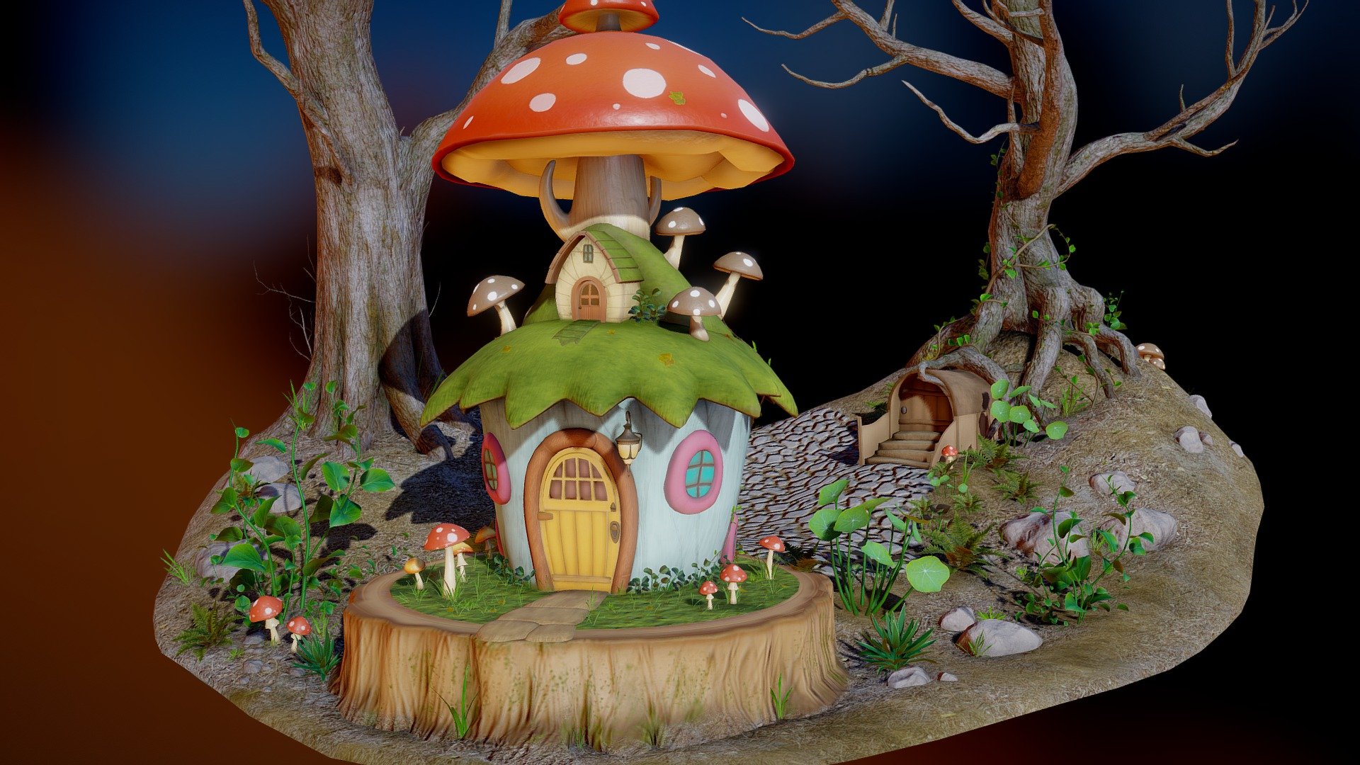 Mushroom House - 3D model by Lily (@irinab) [920338e] - Sketchfab