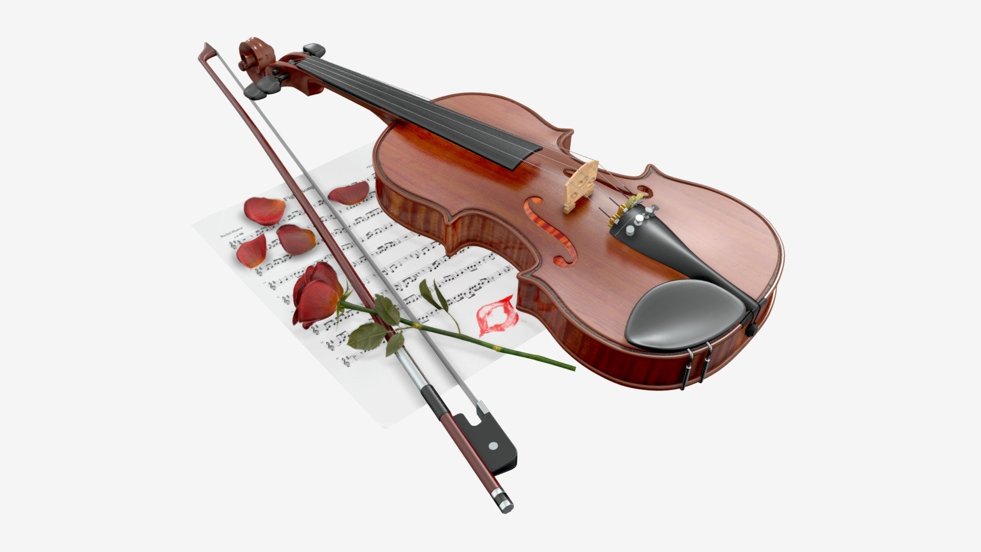 Violin romantic composition - Buy Royalty Free 3D model by HQ3DMOD ...