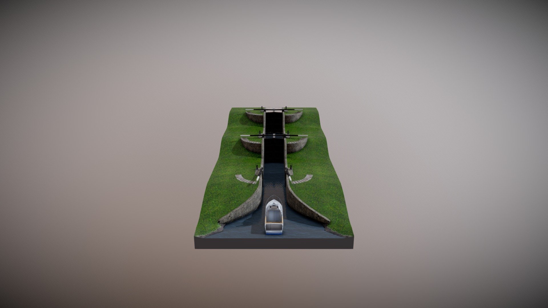 Canals Staircase Locks - 3D model by Vida Systems (@objects1) [921baa0 ...