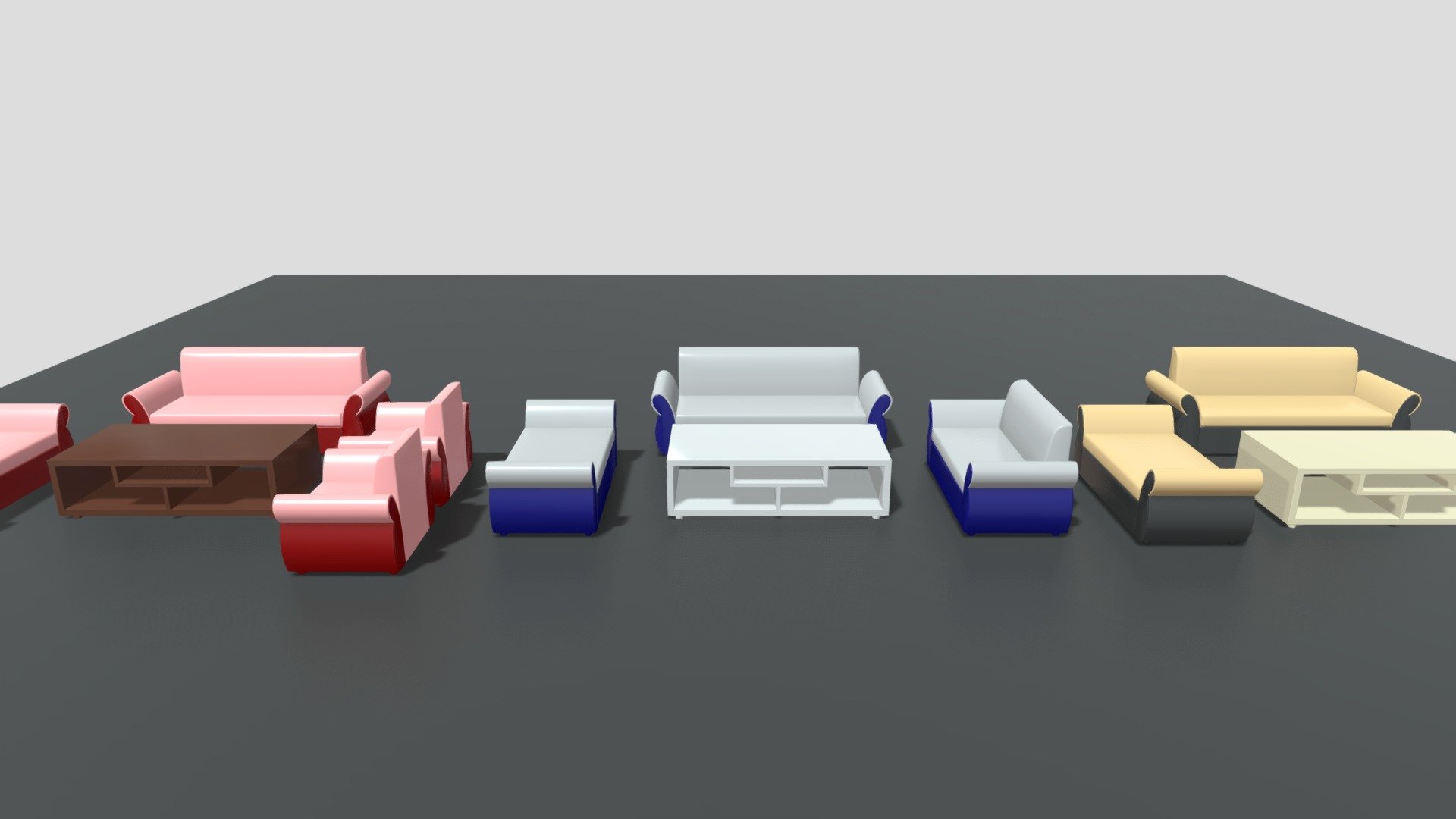 Sofa Set 2 - 3D model by Premisul [921ed5a] - Sketchfab