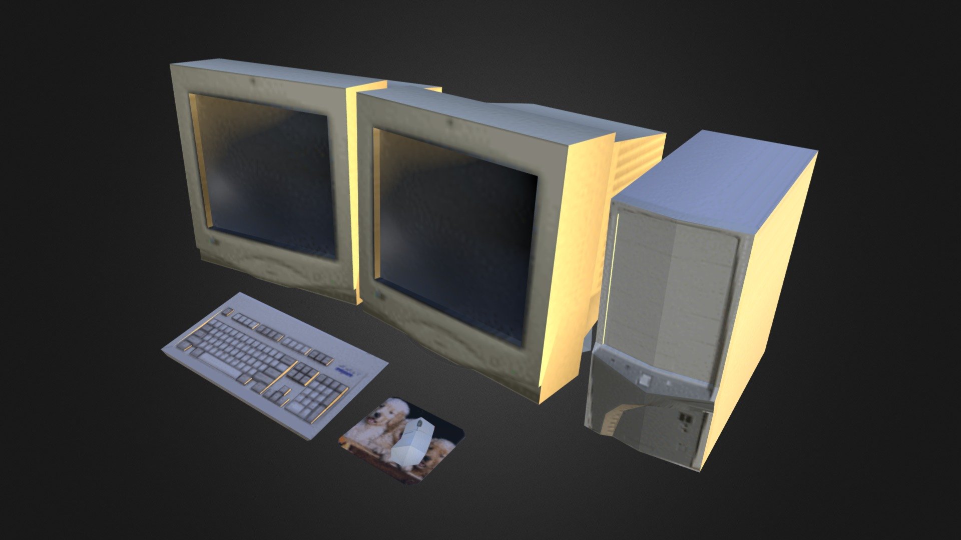 Desktop Computer ca. 2000 - 3D model by lepidotos [9225e7a] - Sketchfab