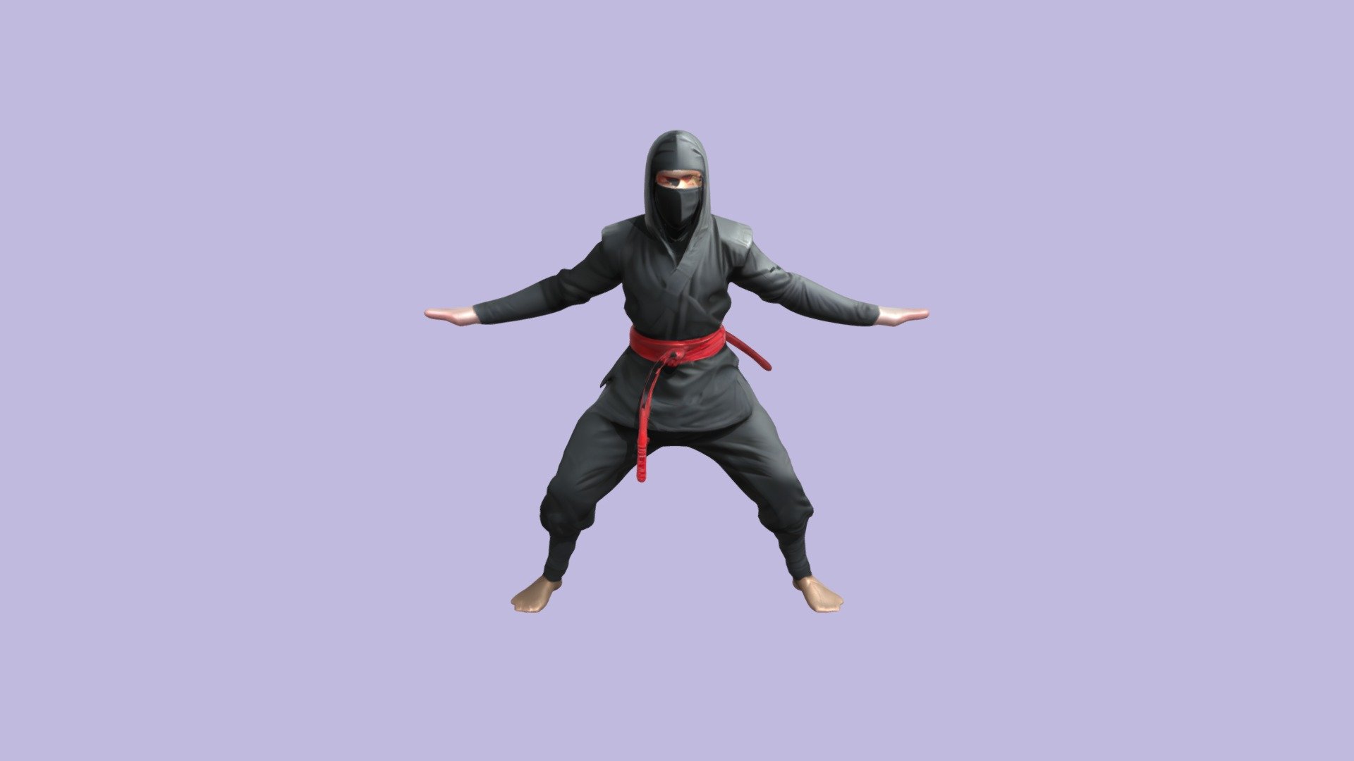 Ninja in a combat stance - 3D model by y.j.lamptey [9229ecd] - Sketchfab