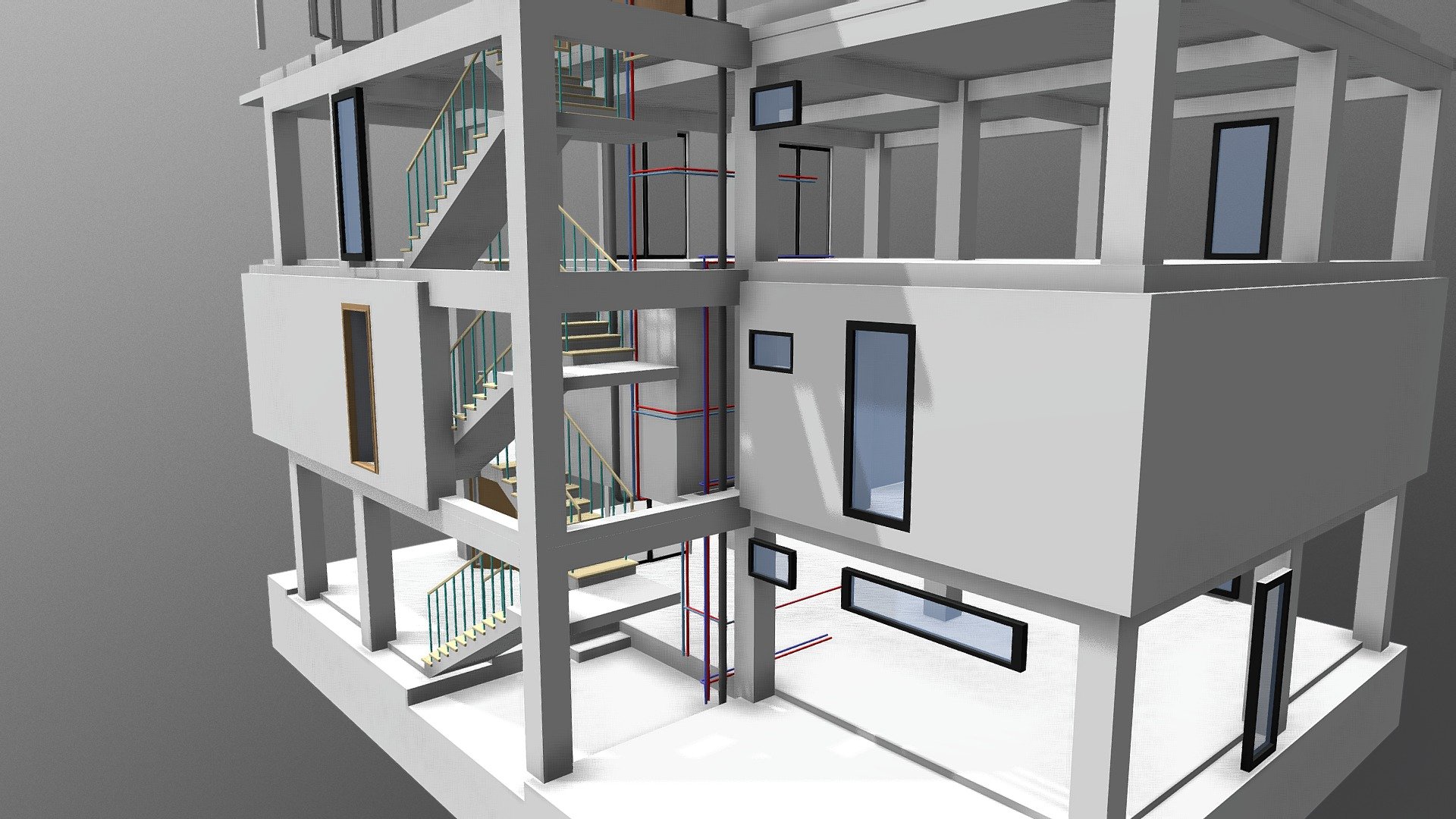 Concrete Frame Construction - 3D model by crisF (@crisis) [923d40e ...