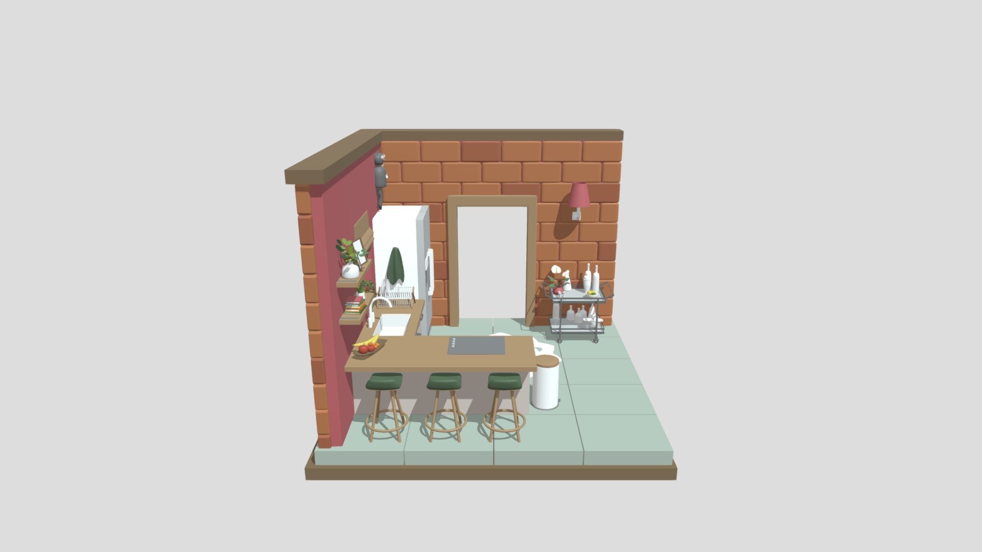 Low Poly Kitchen made in Blender - 3D model by kellyfish [9246bde ...