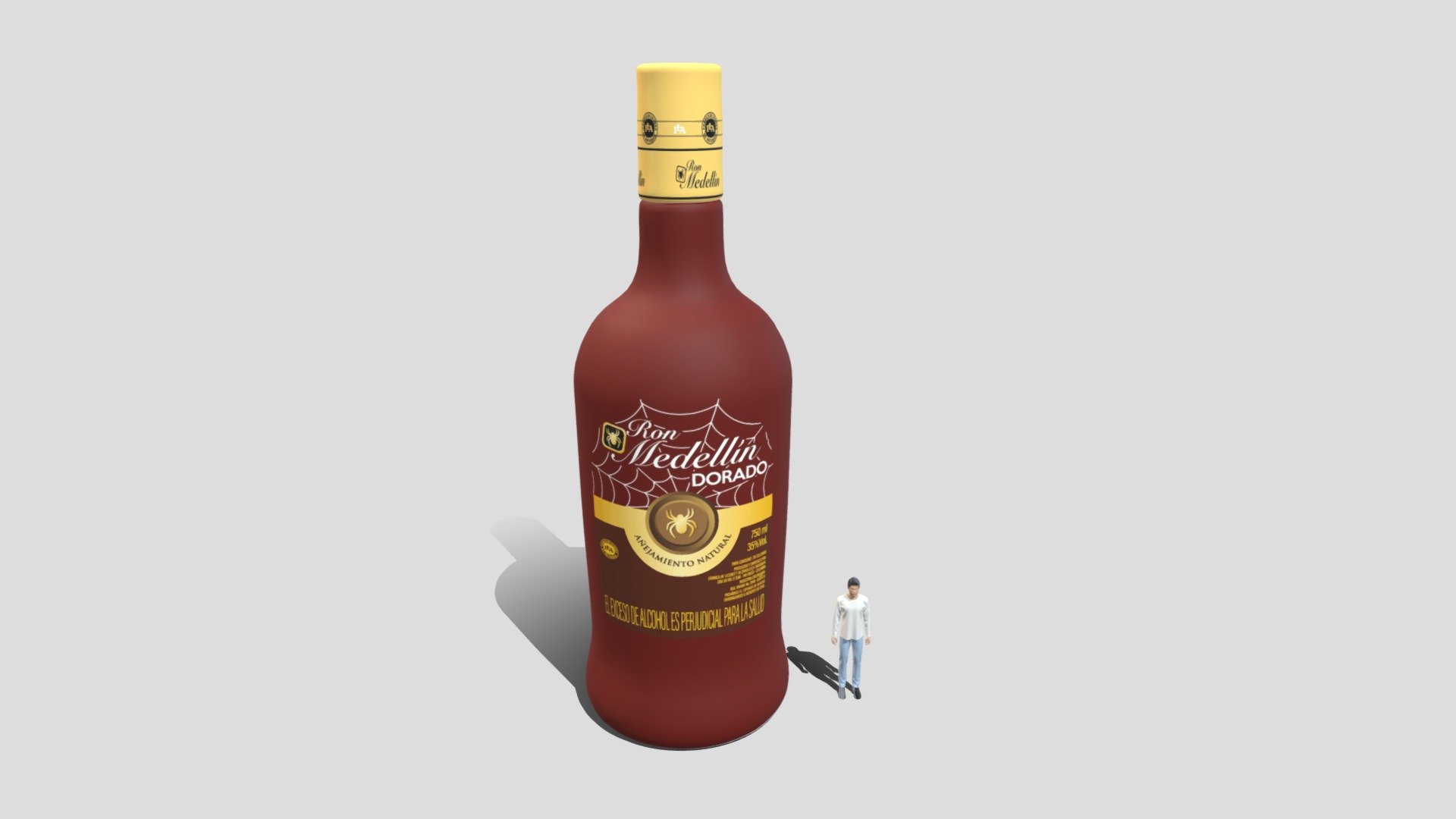 A-114 Botella, Redonda, Ron Dorado, CO010303-8M- - 3D model by ...