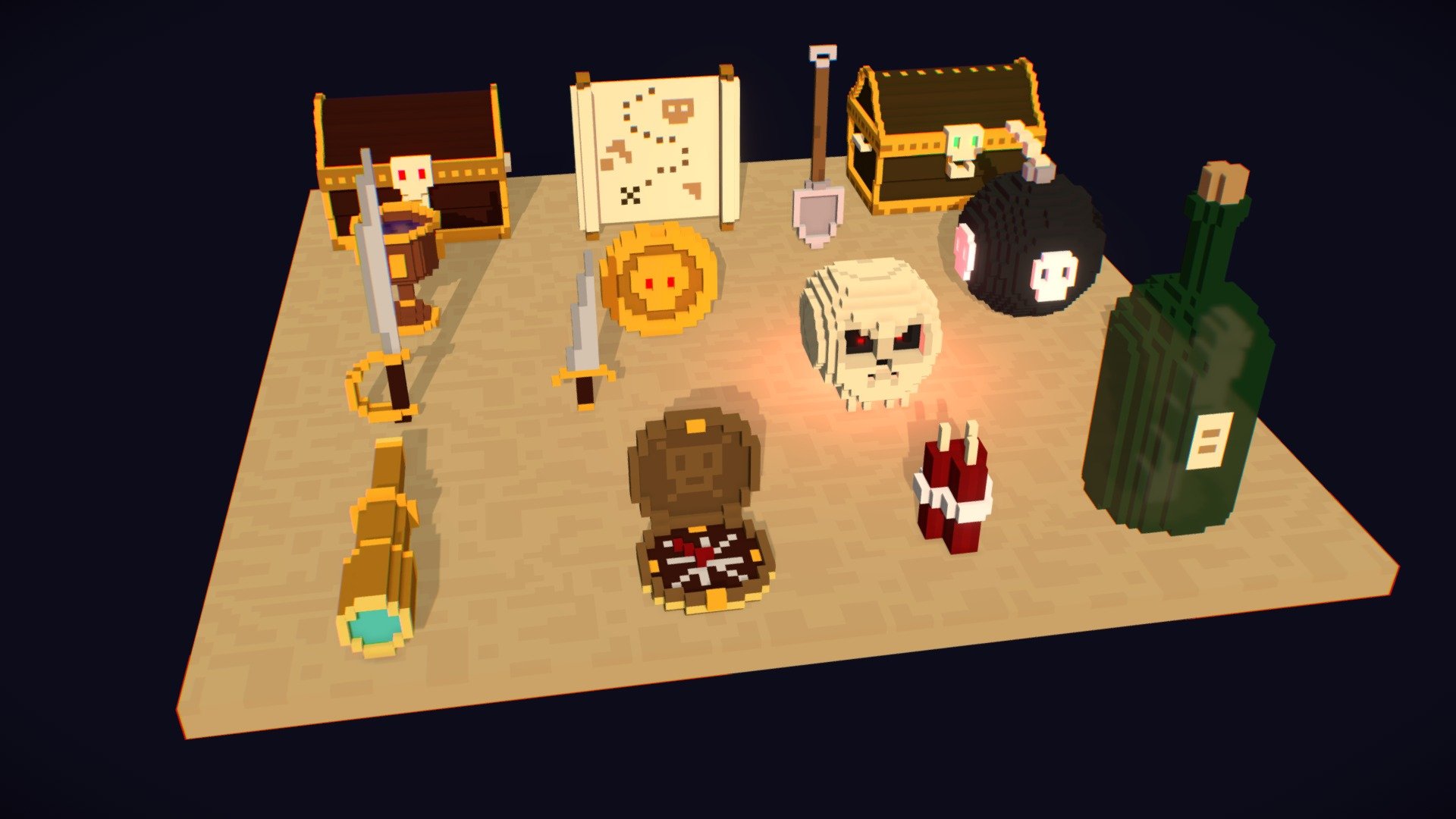 Pirate Set - 3D model by gatostao [9254f4b] - Sketchfab