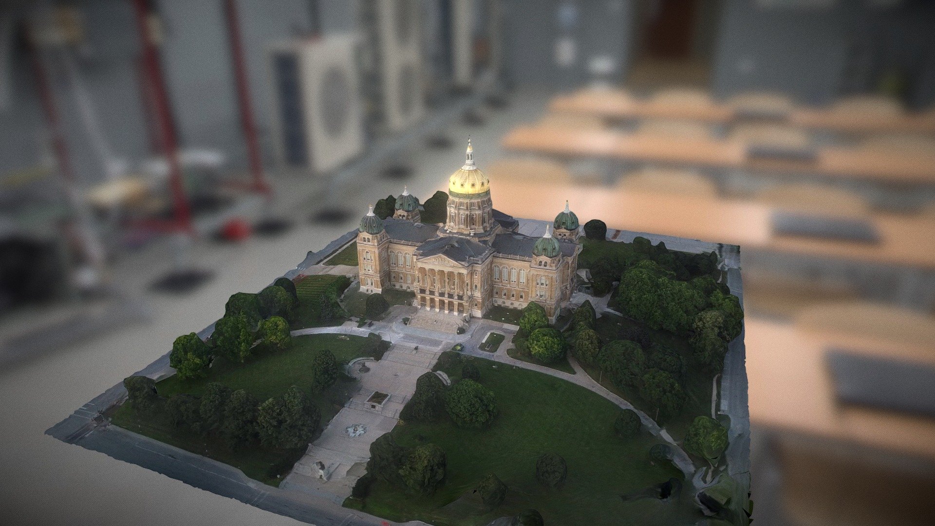 Drone orbit of Iowa Capitol building - 3D model by elitlogik [92597e7 ...