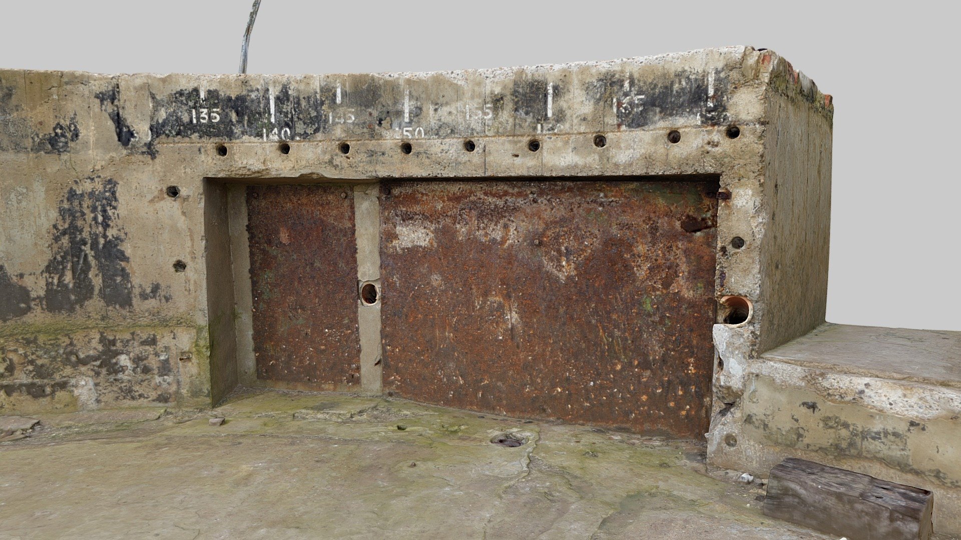 White Cliffs, Fan Bay Battery Emplacement Detail - 3D model by National ...