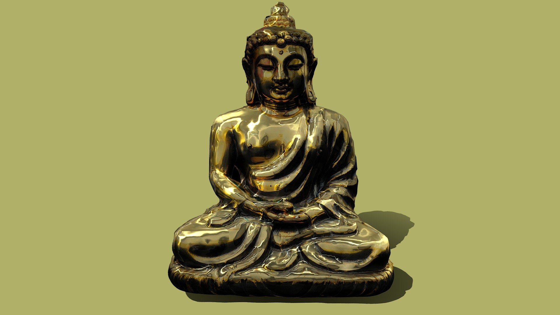 Golden Buddha Statue - Buy Royalty Free 3D model by The Scan Man ...