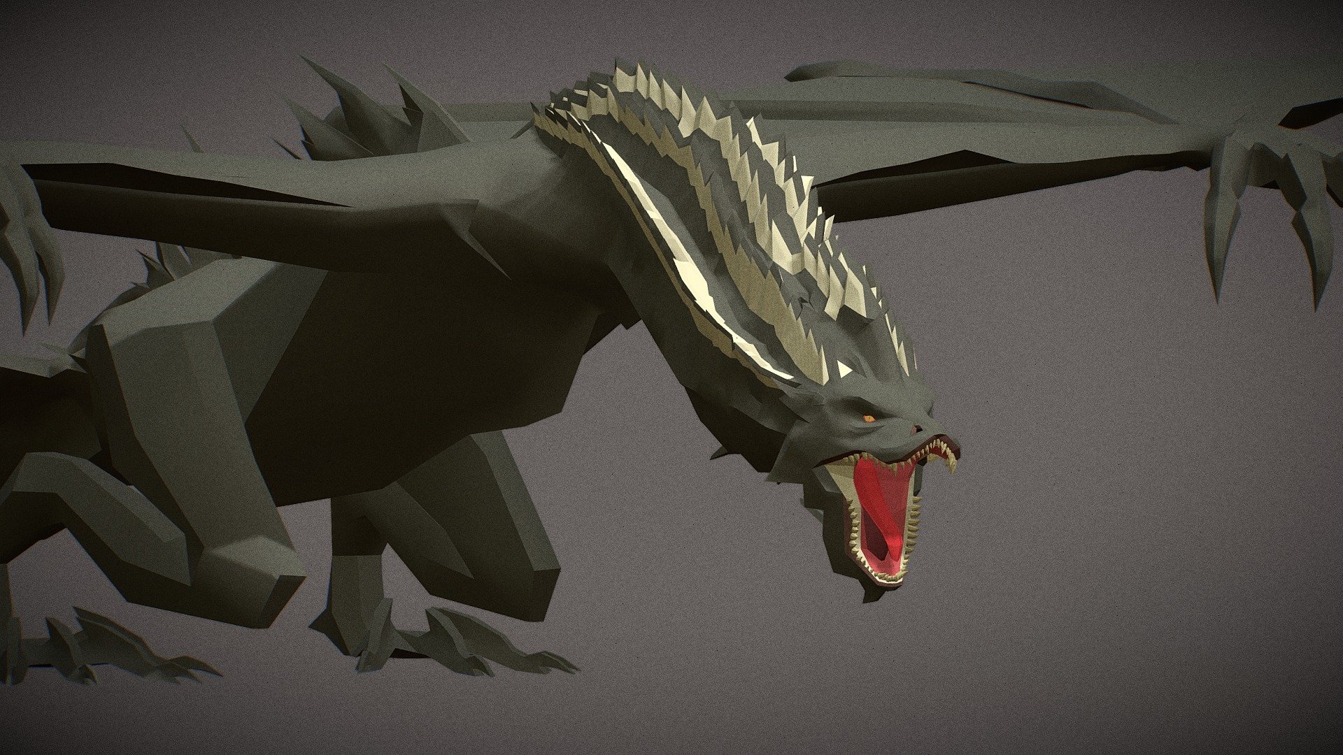 Wyvern Low Poly Realistic Blue Wyvern Animated Game Ready Low Poly 3D