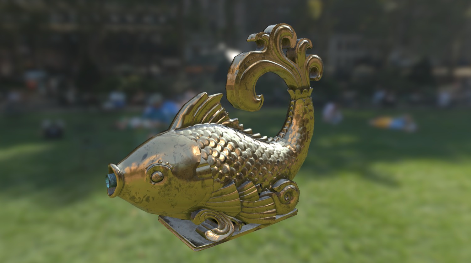 Fish Fountain Statue - 3D model by cgjerry87 [926ef91] - Sketchfab