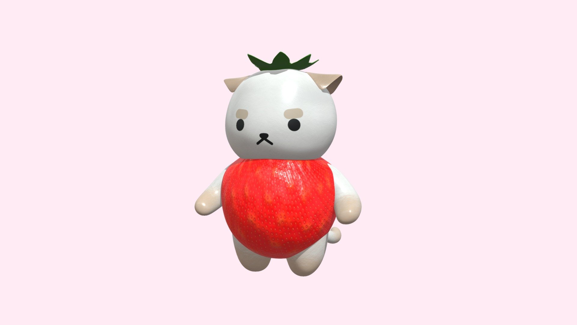 Strawberry Kitty Cat - 3D model by Azu Romero (@azulromero) [9270be4 ...