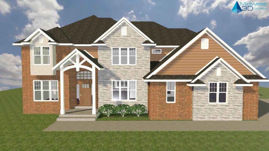 2 Story Home - Bain Built - 3D model by blumreiter (@midwest3dconcepts ...