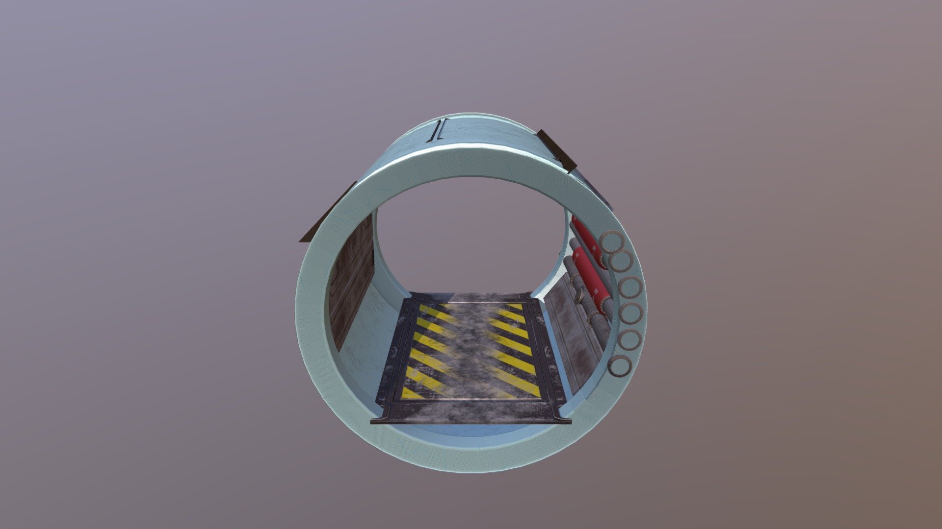 Spaceship Cylindrical Corridor Modular Piece - 3D model by ...