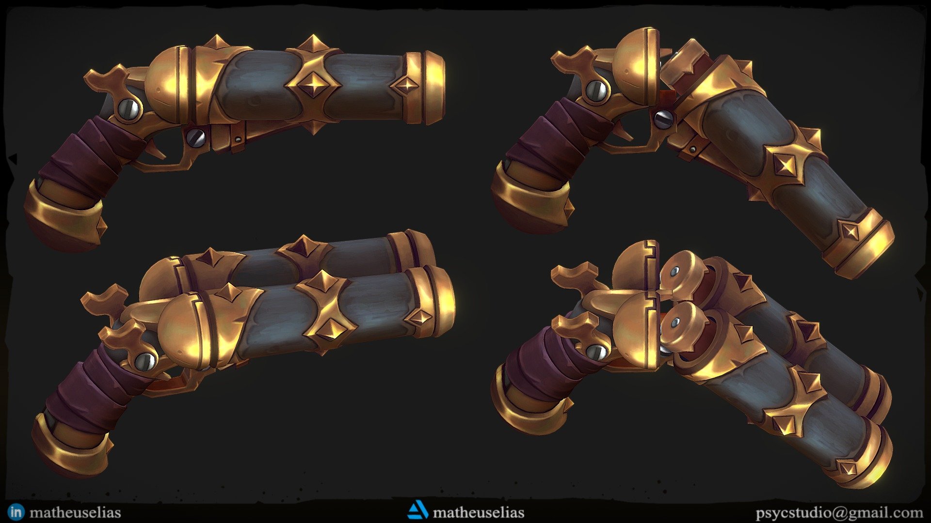Handpainted Double Barrel Gun - Download Free 3D model by Matheus Elias ...